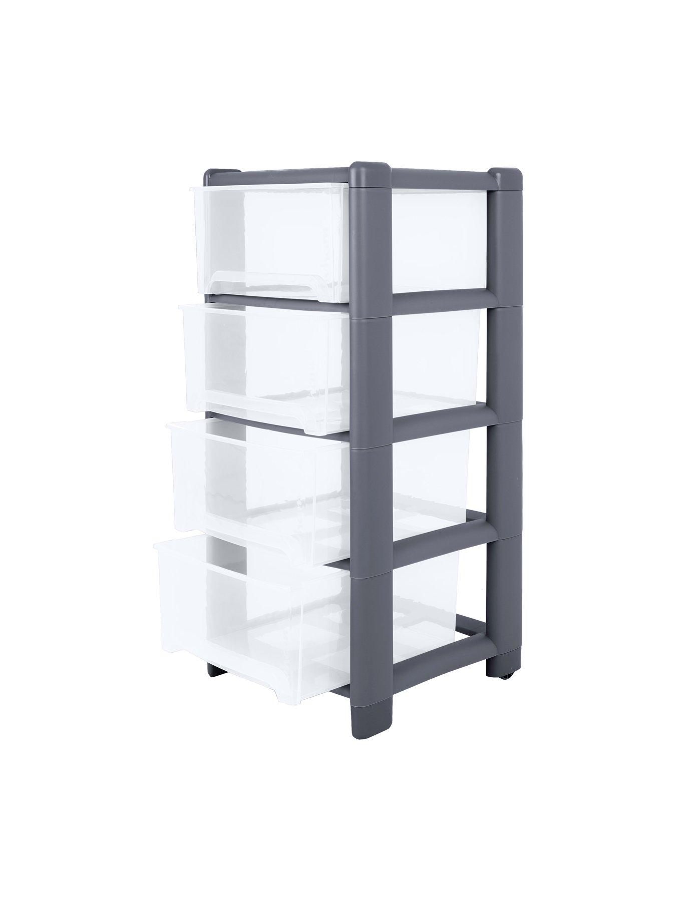Wham Deep 4-Drawer Storage Unit in Graphite | very.co.uk