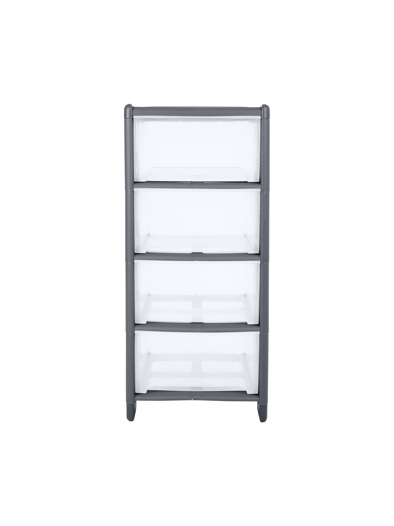 Wham Deep 4-Drawer Storage Unit in Graphite | Very.co.uk