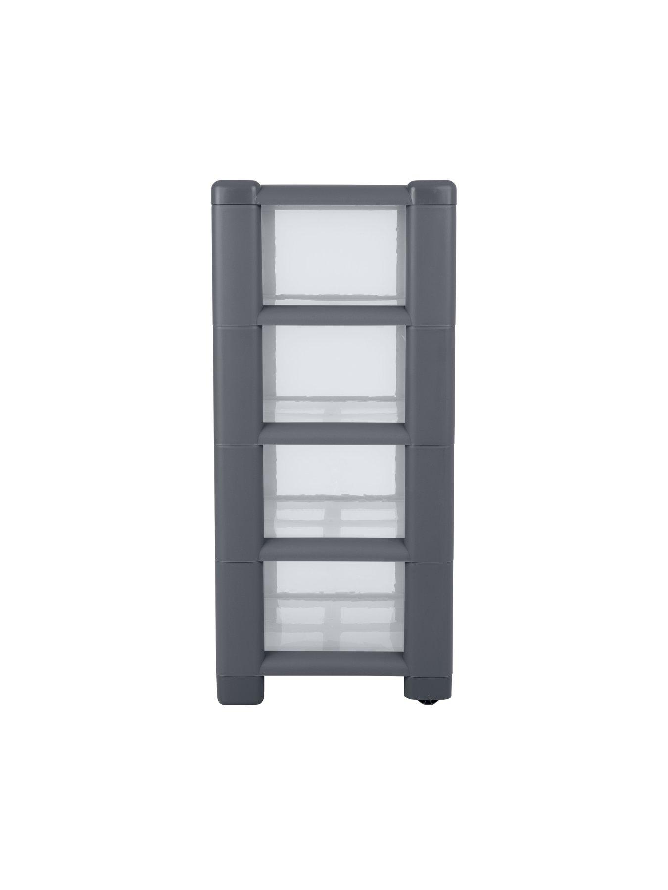 Wham Deep 4-Drawer Storage Unit in Graphite | Very.co.uk