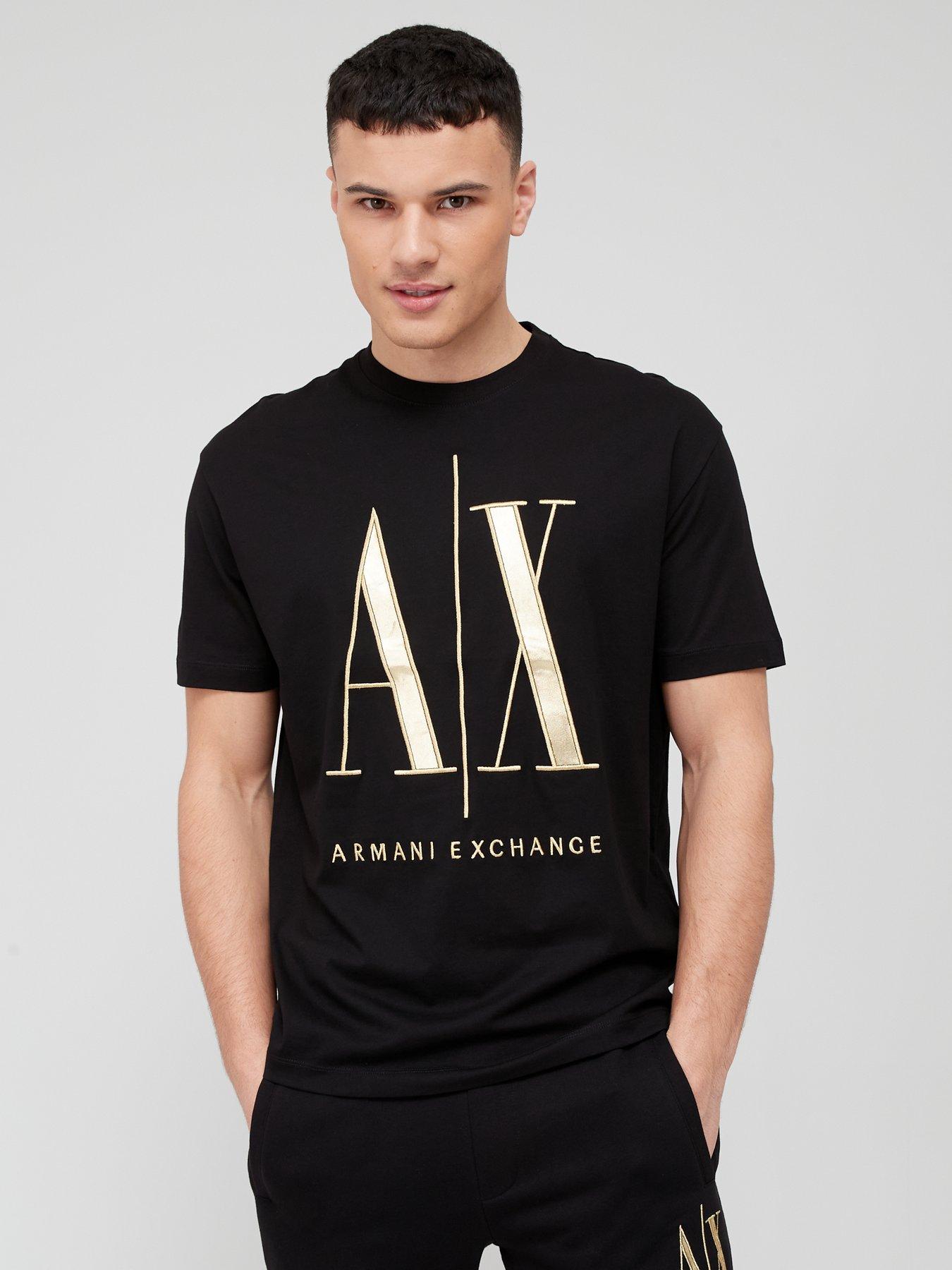 Armani Exchange Large Logo Ax T-shirt - Black | Very