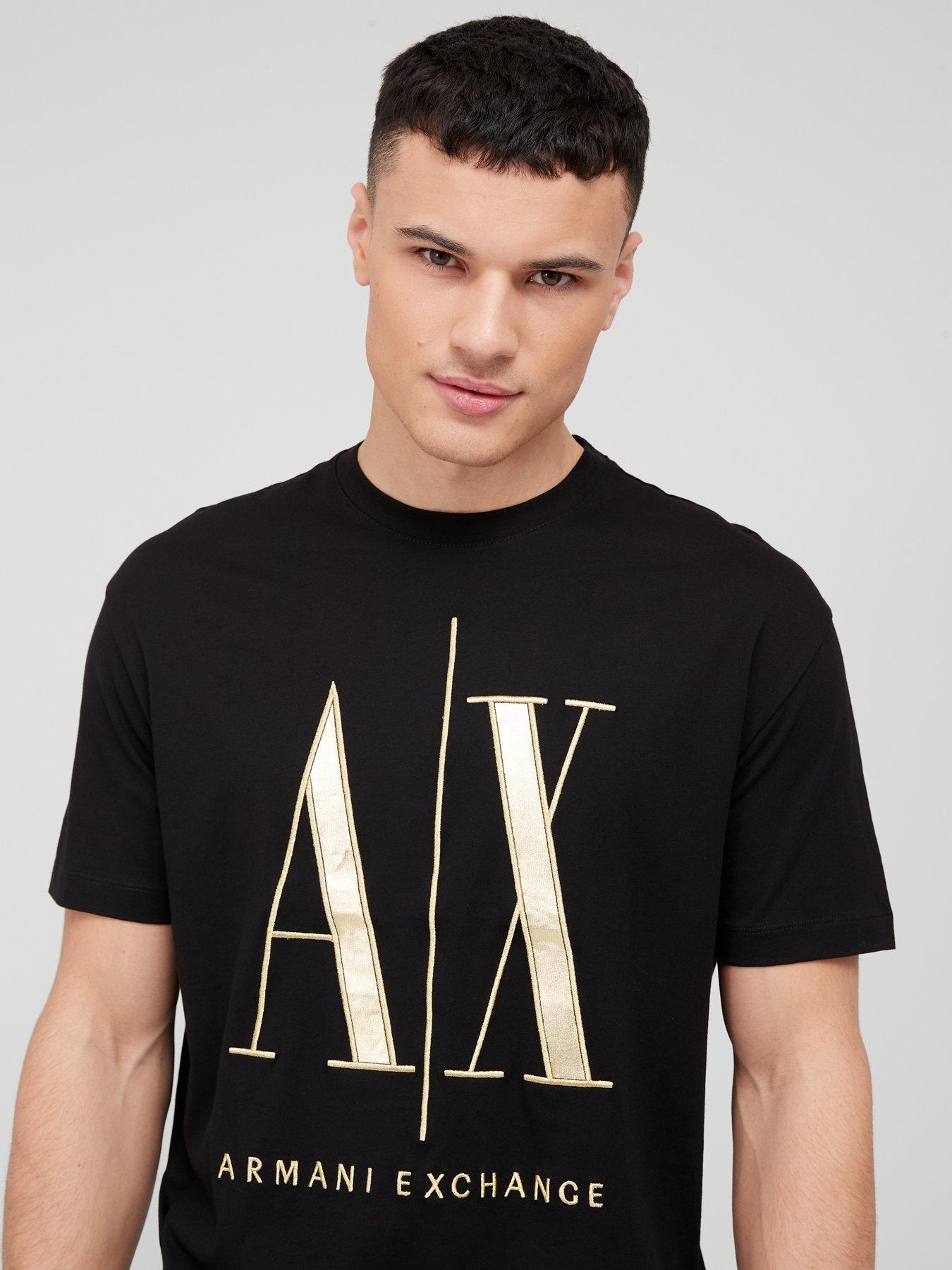 Armani Exchange Large Logo Ax T-shirt - Black | Very