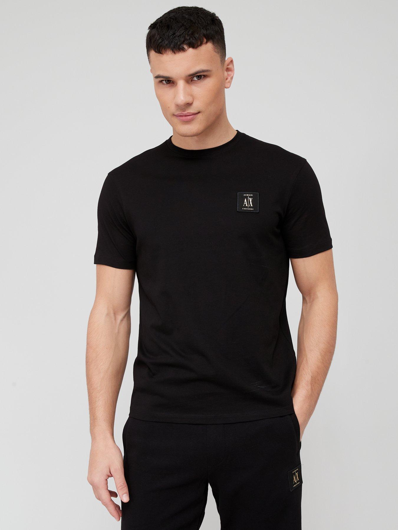 Armani Exchange Chest Badge Logo Regular Fit T-Shirt - Black | Very
