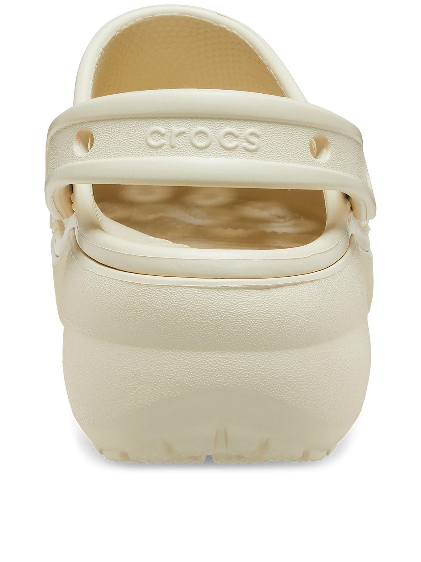Crocs Classic Crocs Platform Clog Wedge - Bone | very.co.uk