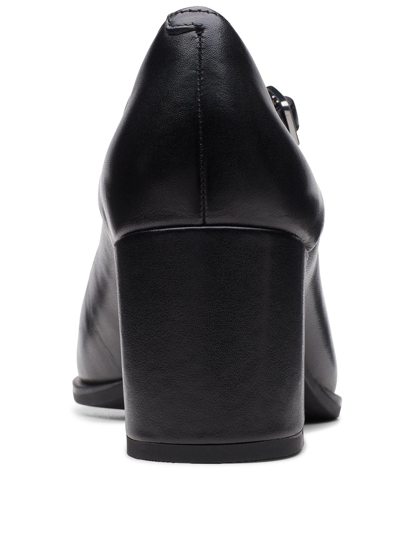 Clarks Freva55 Strap Court Shoes - Black Leather | very.co.uk