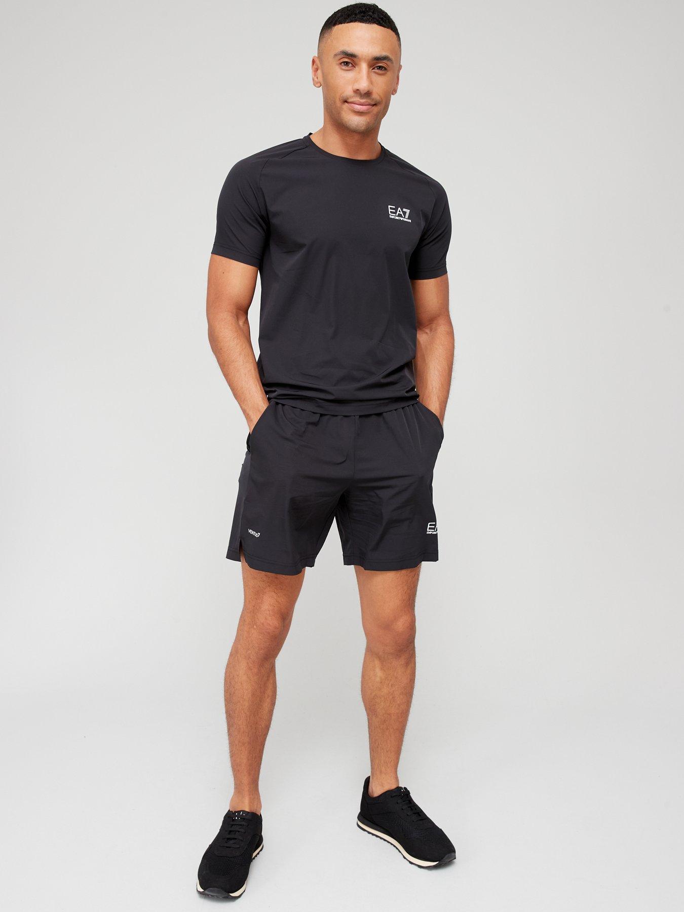 EA7 Emporio Armani T-shirt & Shorts Training Travel Kit - Black | Very