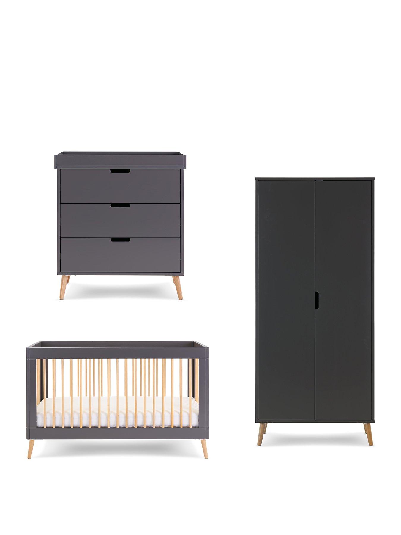 Obaby Maya 3 Piece Room Set - Slate with Natural | very.co.uk