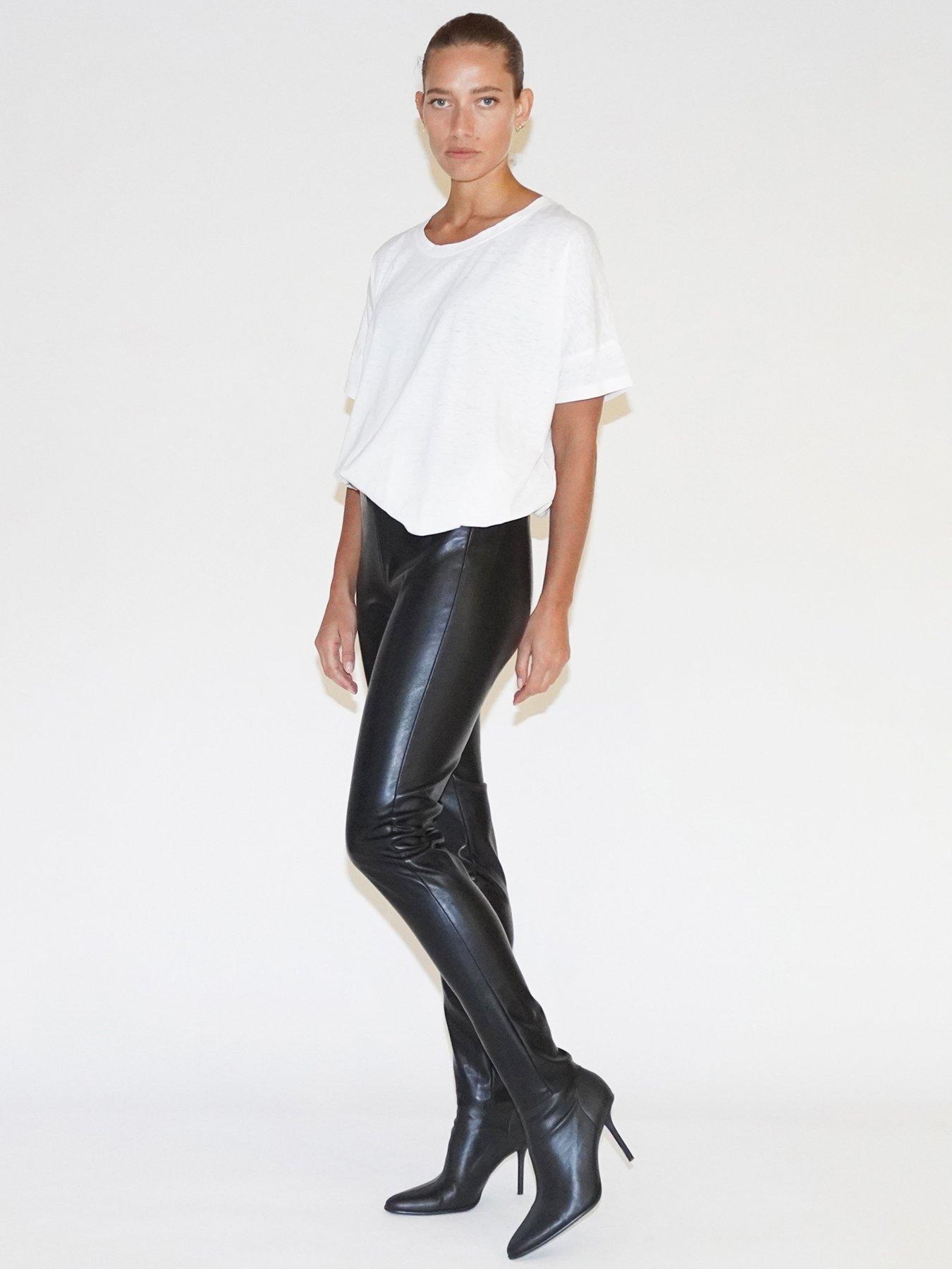 Faux Leather Trousers Black