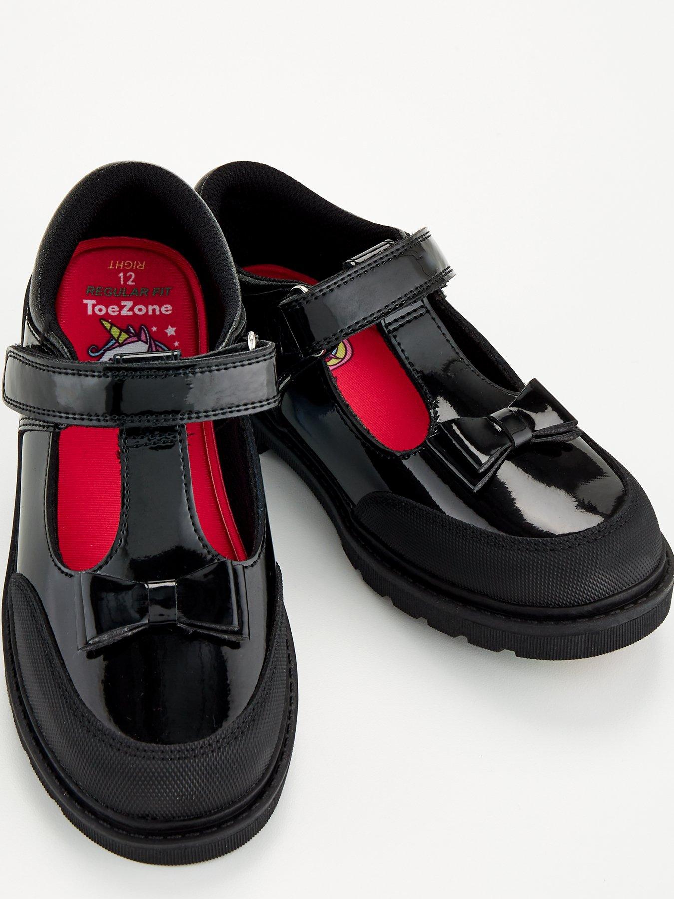 The Very Collection Toezone Girls T-bar Patent Leather Bow Shoe | Very
