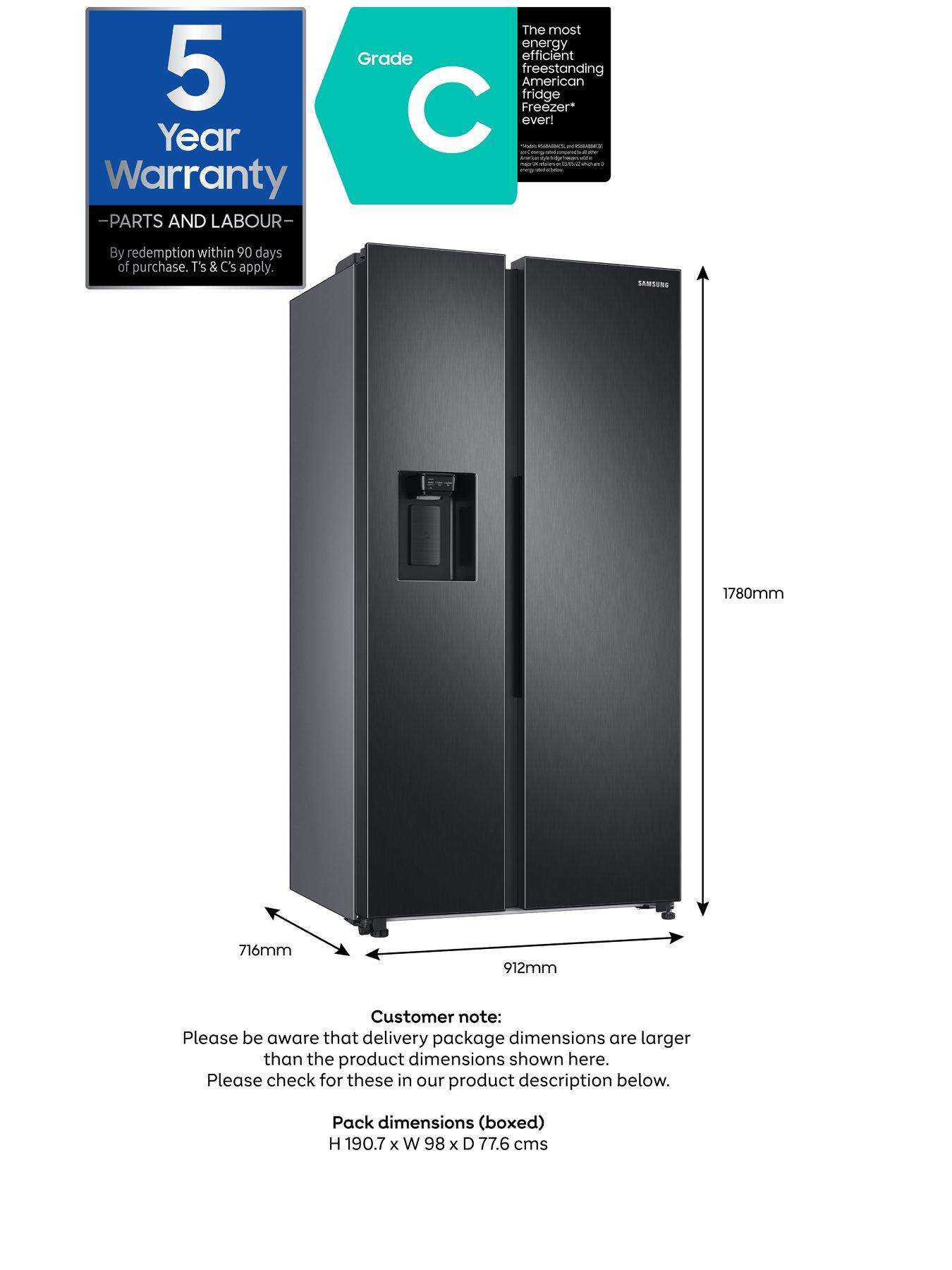 Samsung Series 8 RS68A884CB1/EU American-Style Fridge Freezer with ...