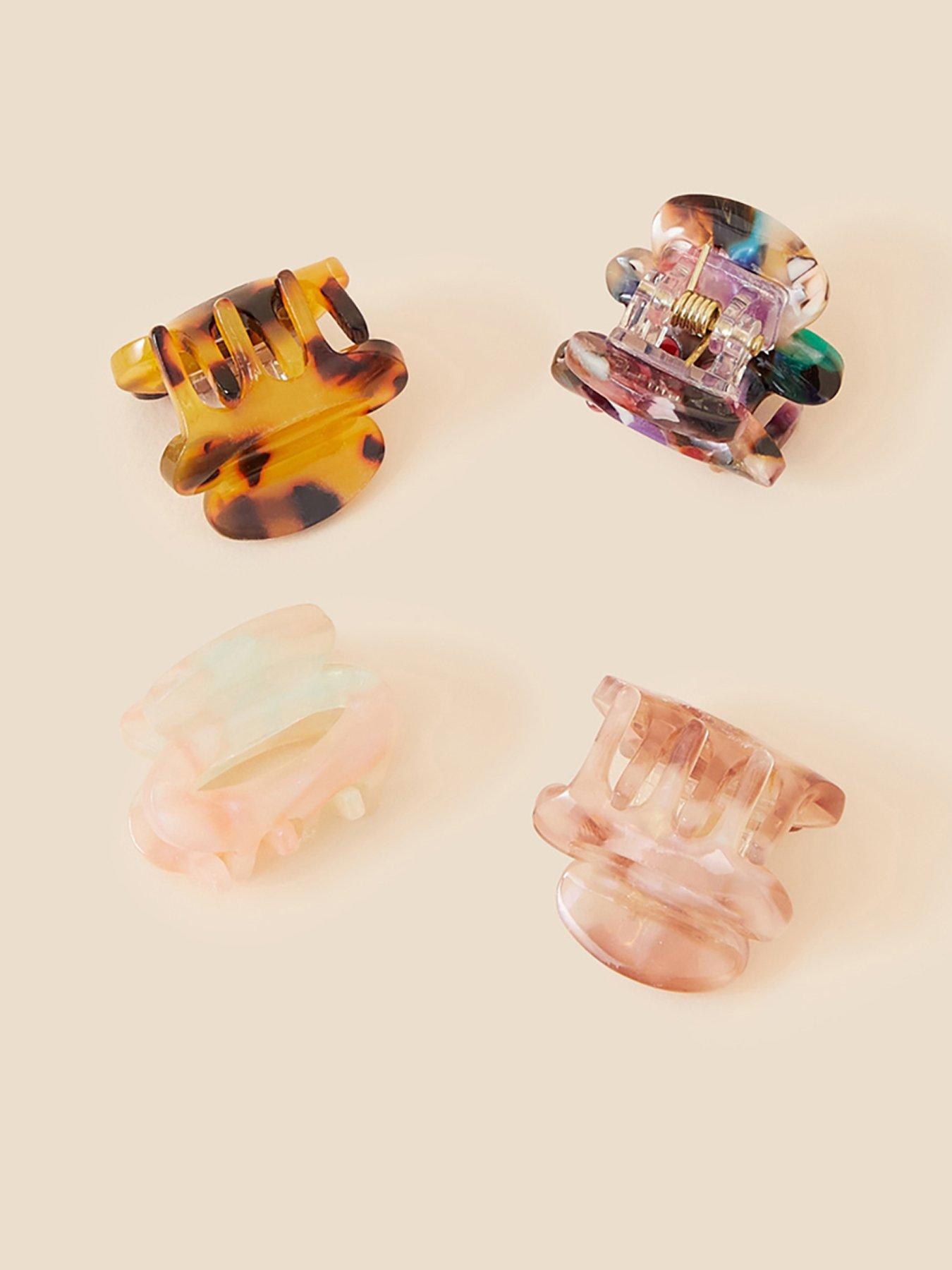 Accessorize Mini Oval Resin Claw Clips 4 Pack | very.co.uk