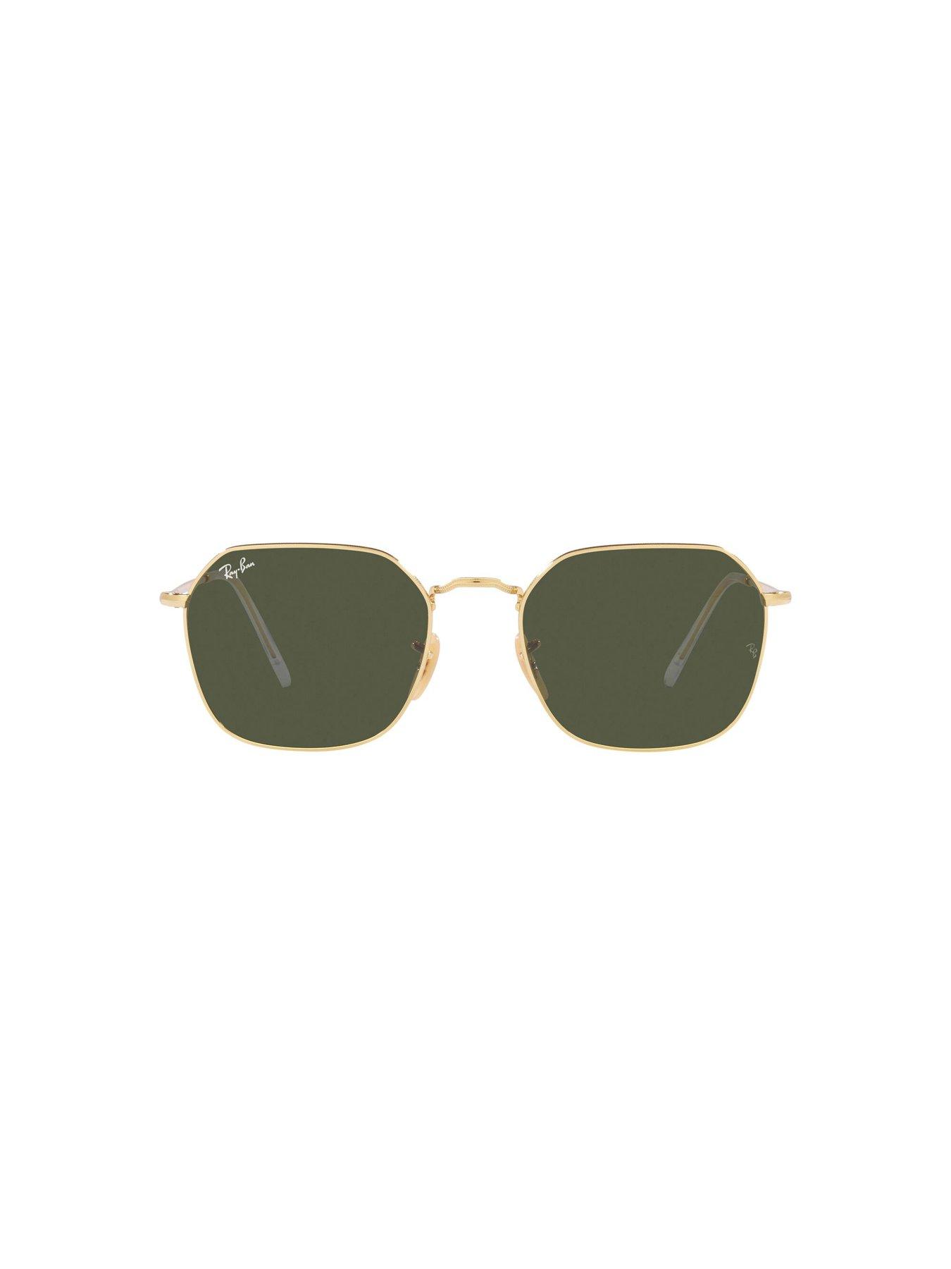 Ray-Ban Jim Hexagon Metal Frame Sunglasses - Brown | very.co.uk