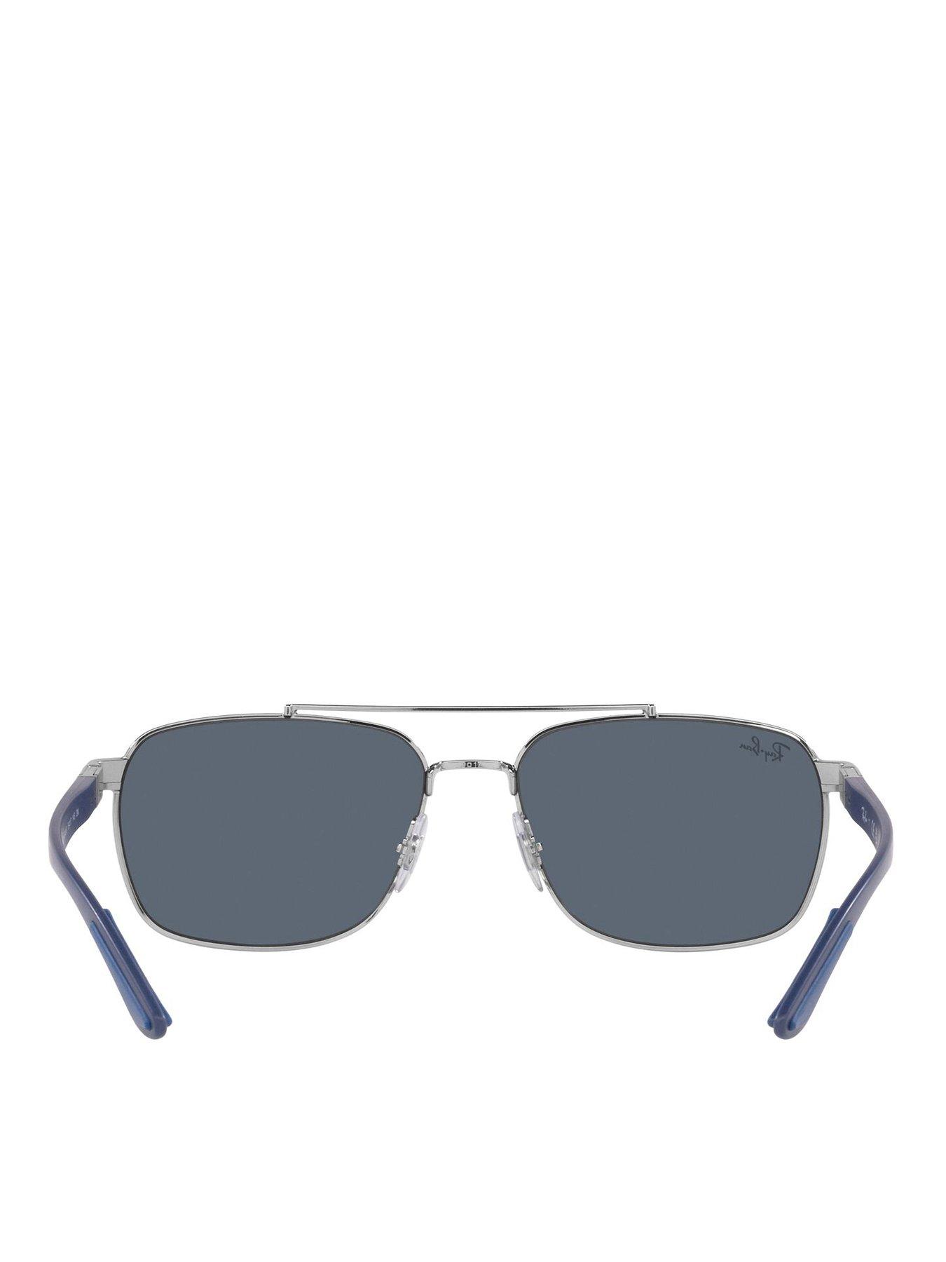 Ray-Ban Rectangle Aviator Sunglasses - Silver | Very