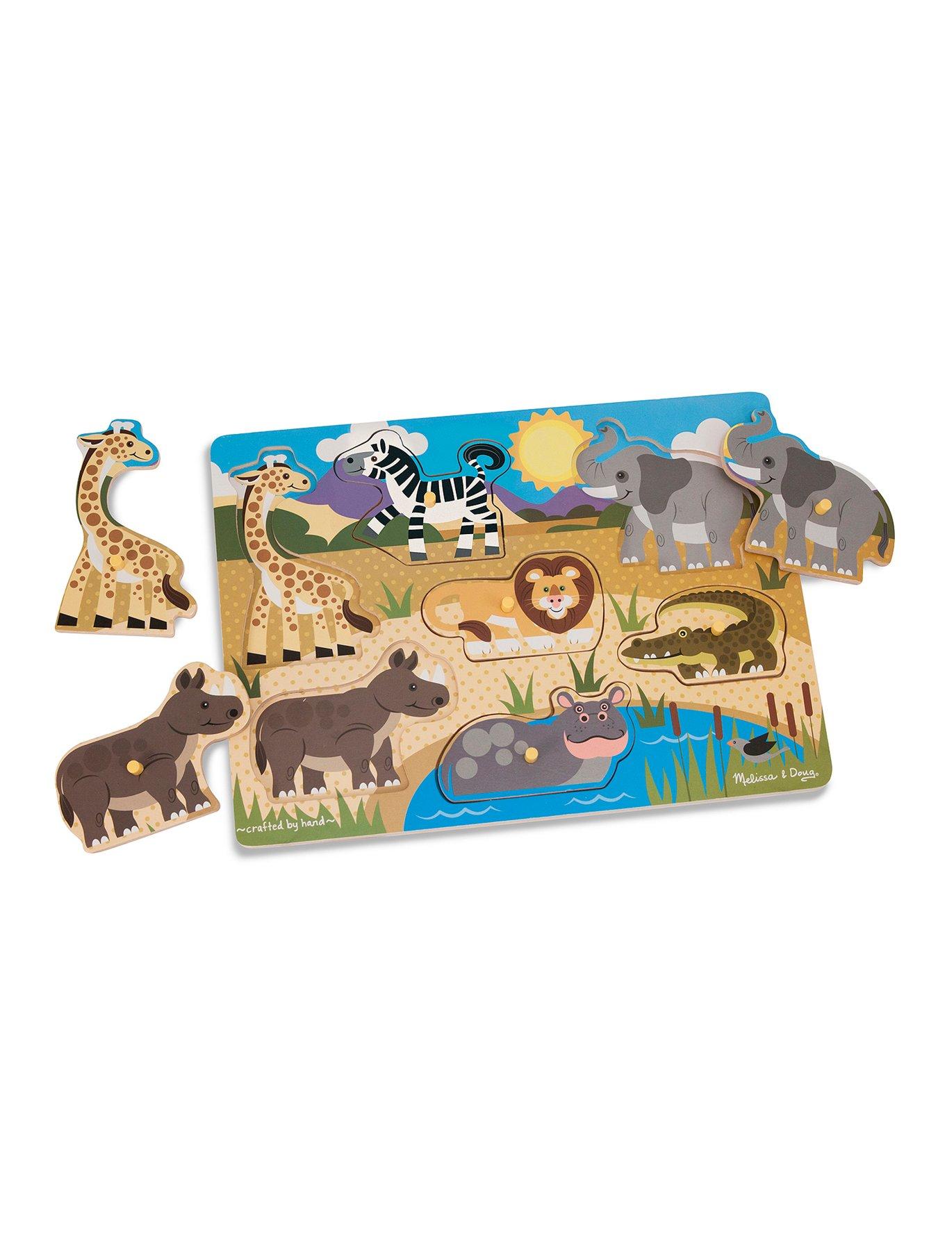 Melissa And Doug Wooden Peg Puzzle Safari Uk