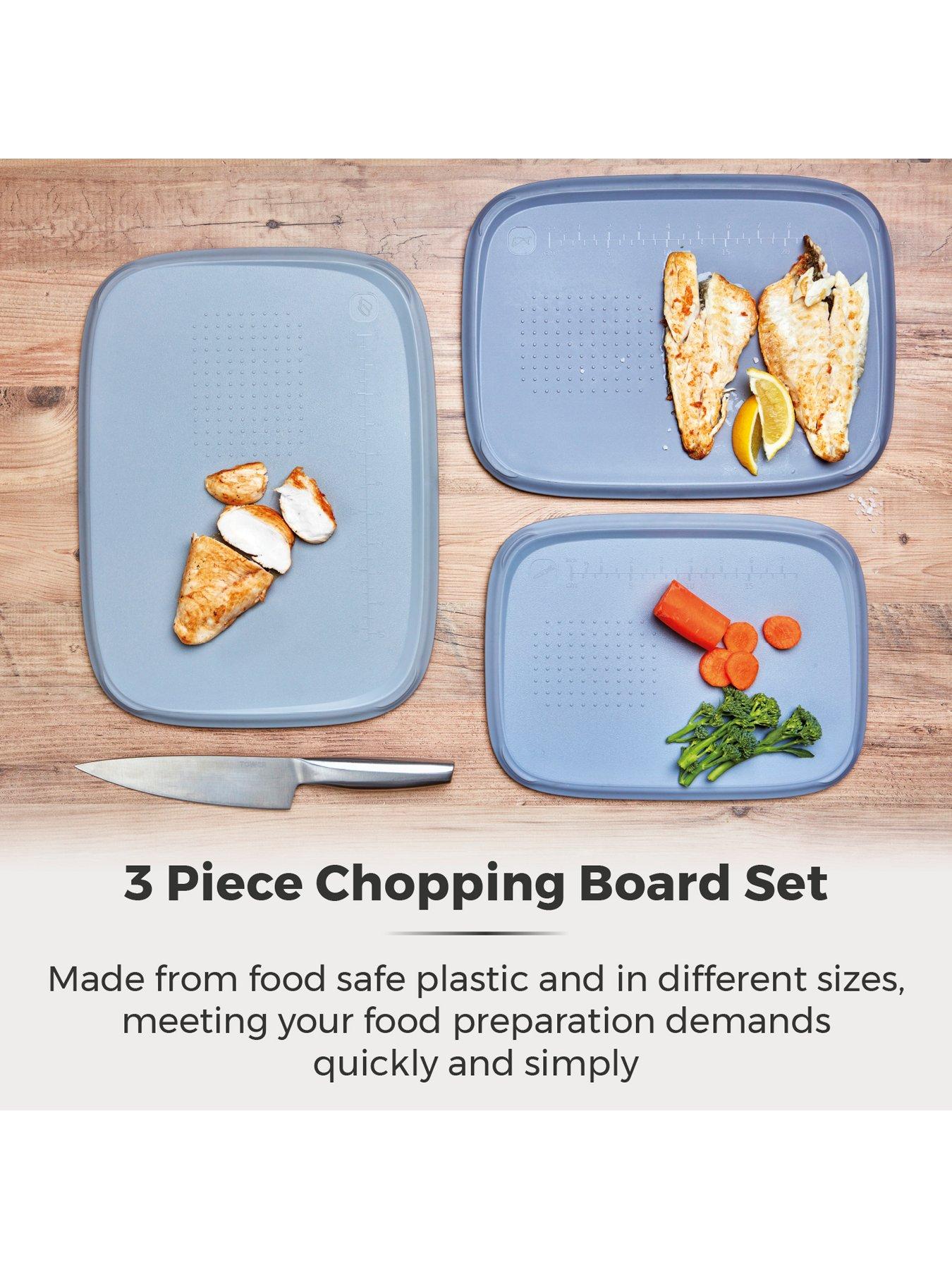 Tower 3-Piece Nesting Chopping Board Set in Grey | Very