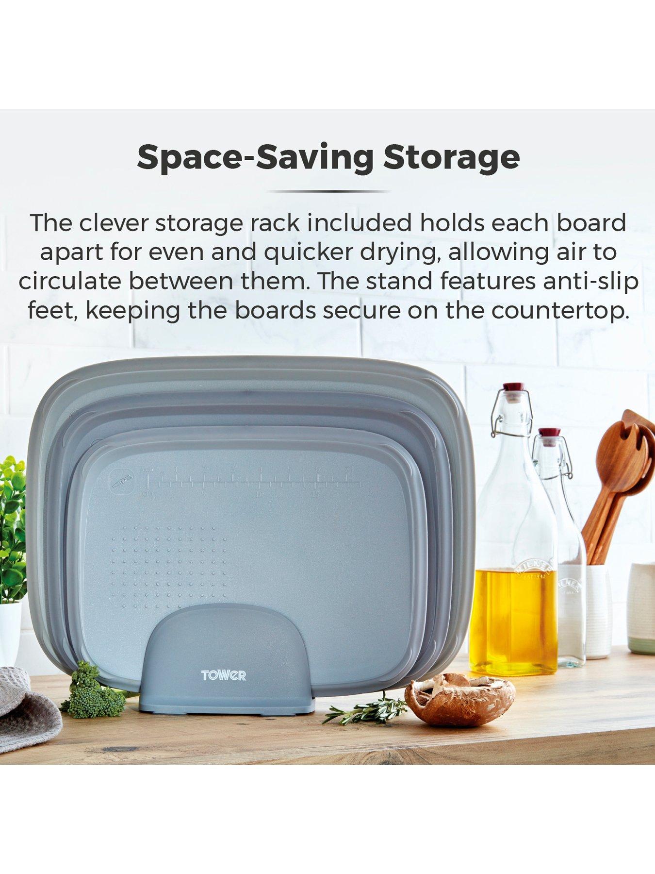 Tower 3-Piece Nesting Chopping Board Set in Grey | Very
