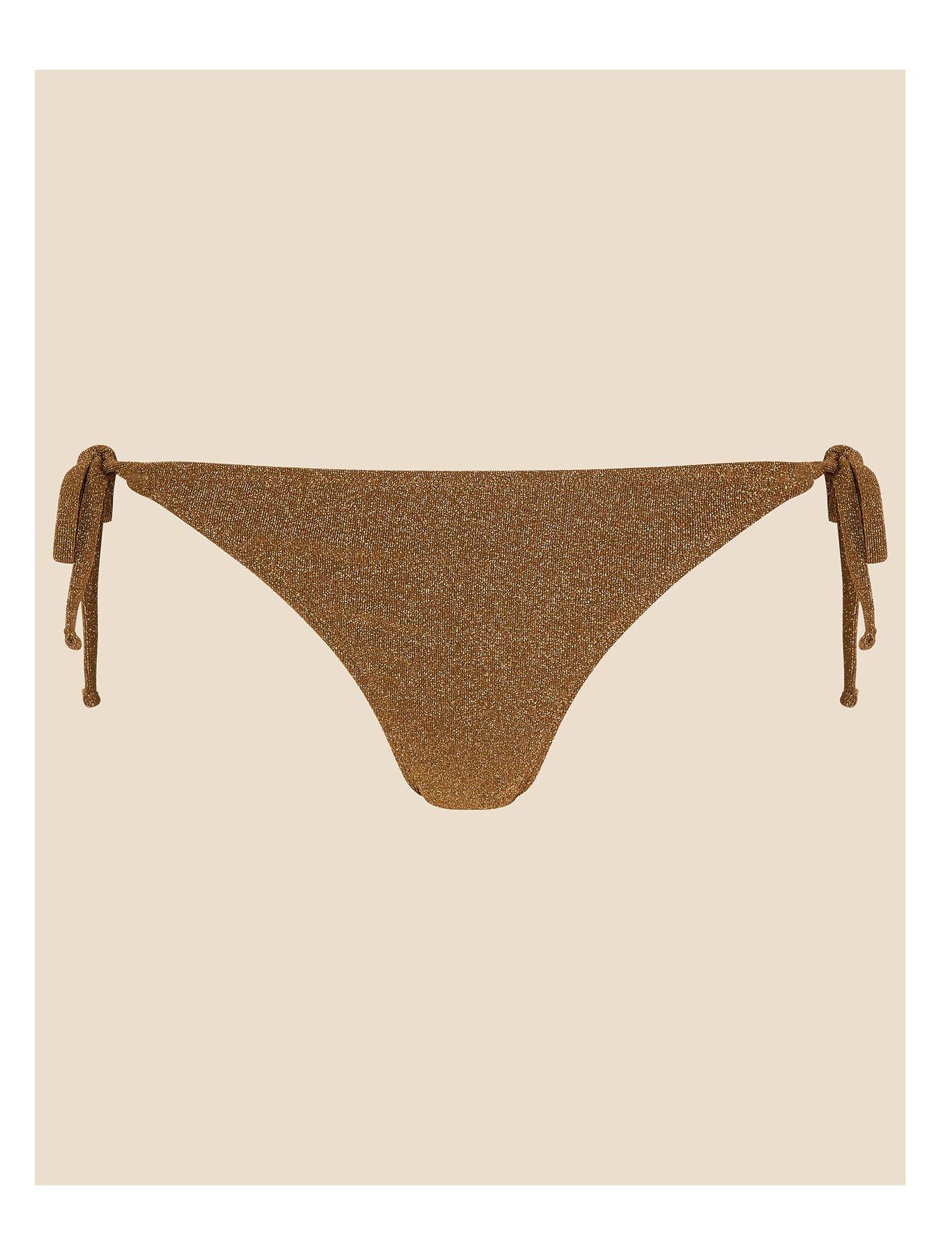 Accessorize Shimmer Bikini Bottoms - Gold | Very