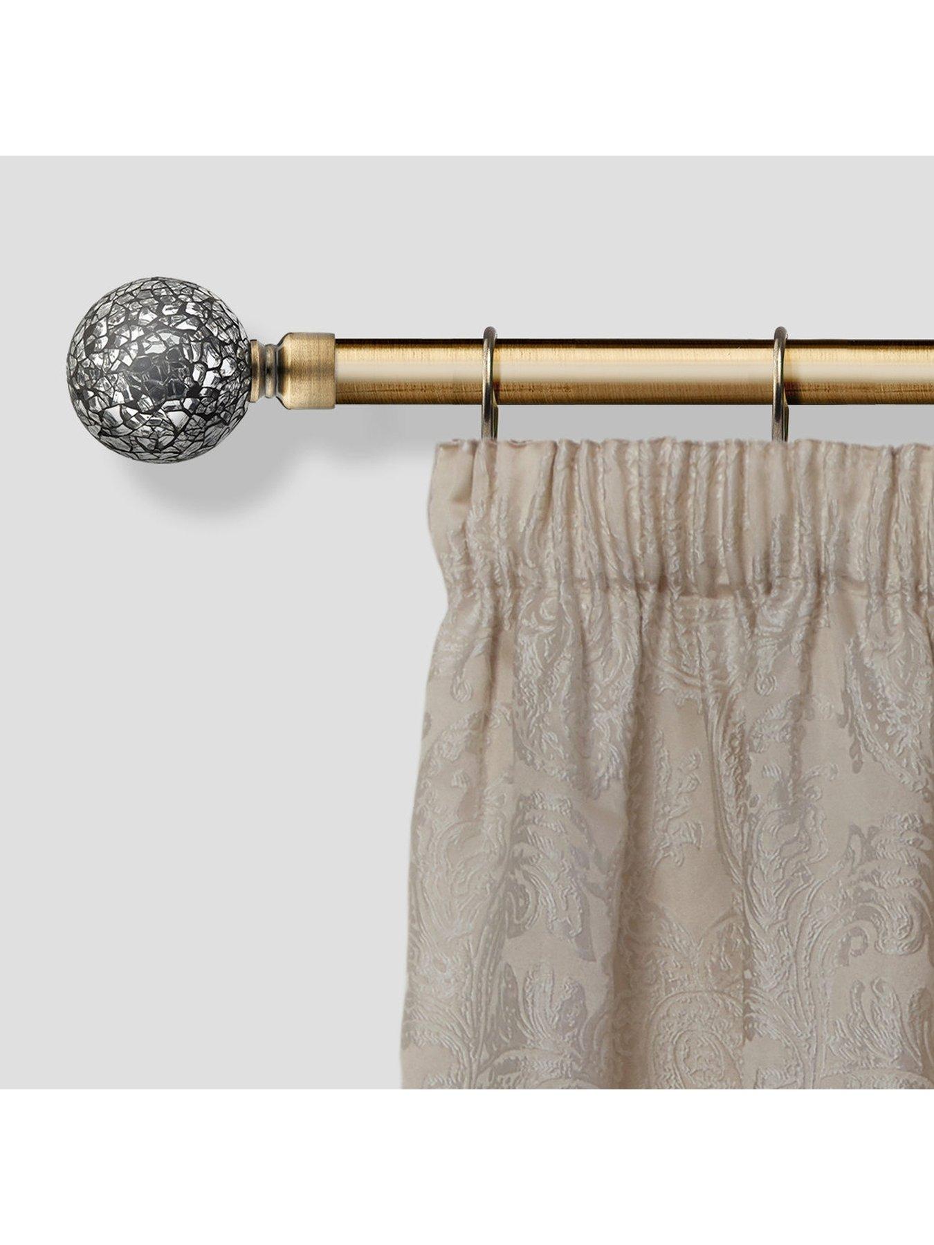 Very Home Extendable Curtain Pole Kit With Cut Glass Finials - 1.2 To 2 ...