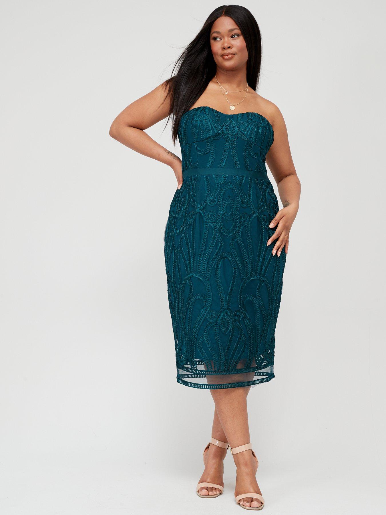 City Chic Antonia Dress - Green | Very