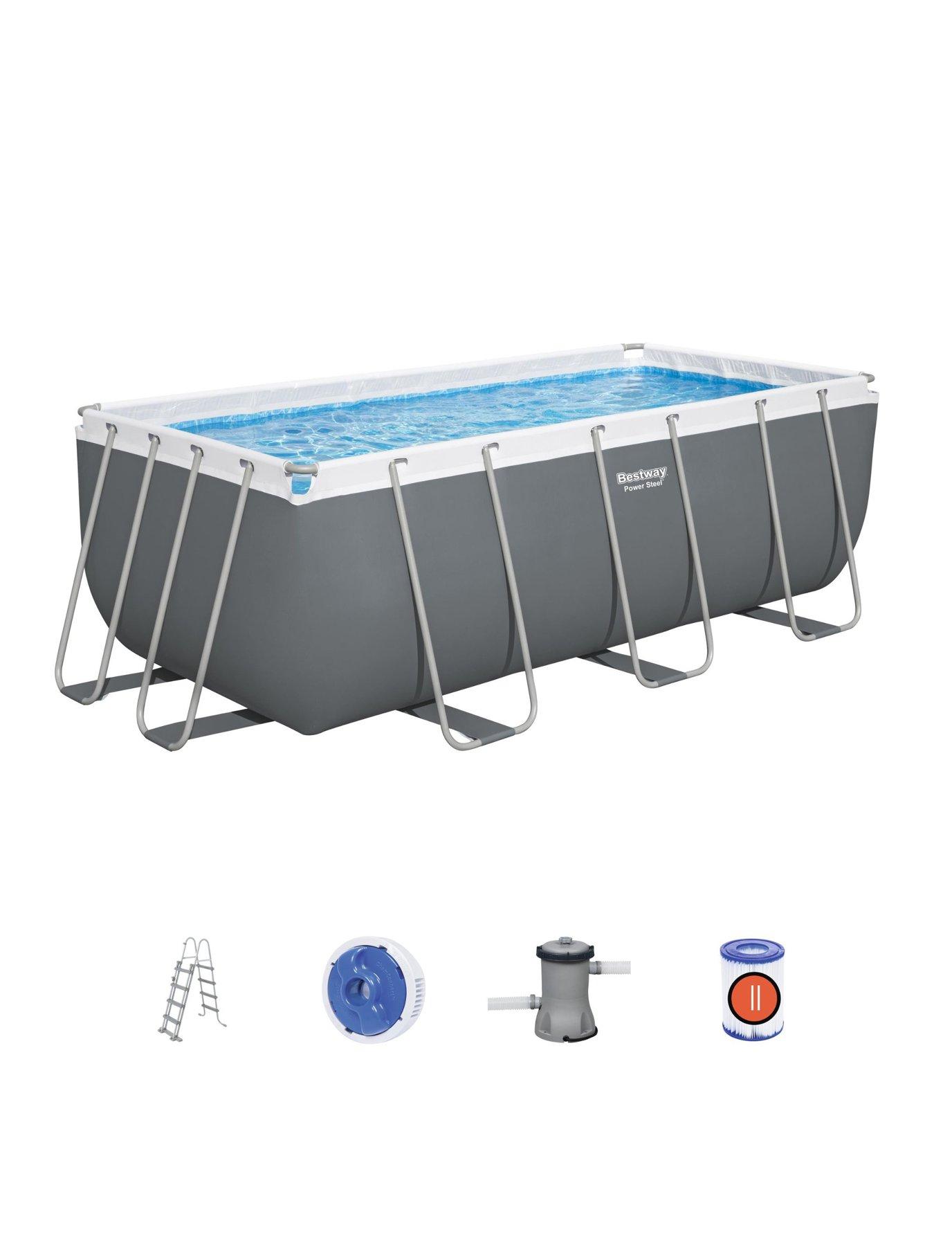 Bestway 13ft x 6ft Power Steel Frame Pool Set, Filter Pump with Ladder ...