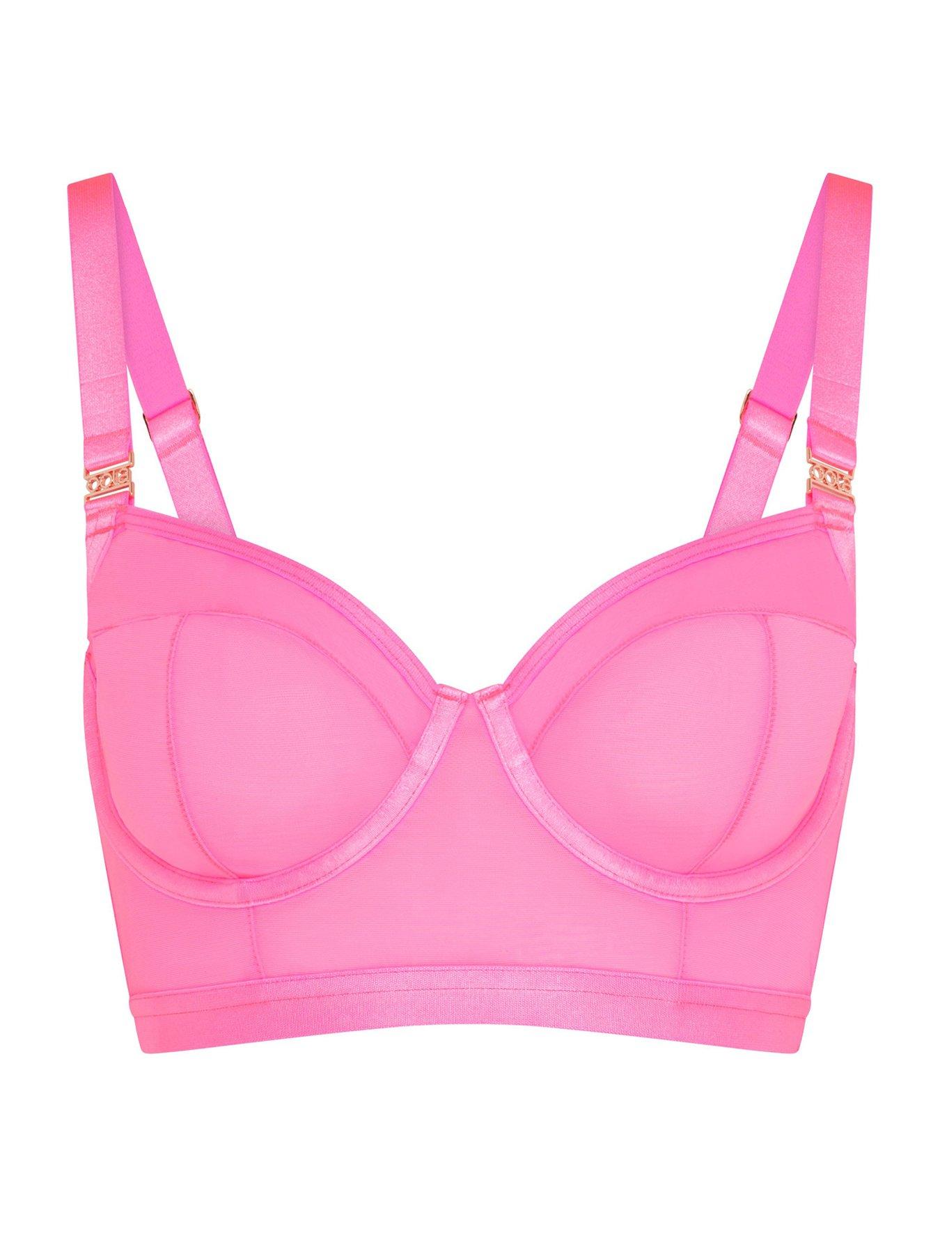 Oola Soft Mesh Longline Bra - Pink | Very