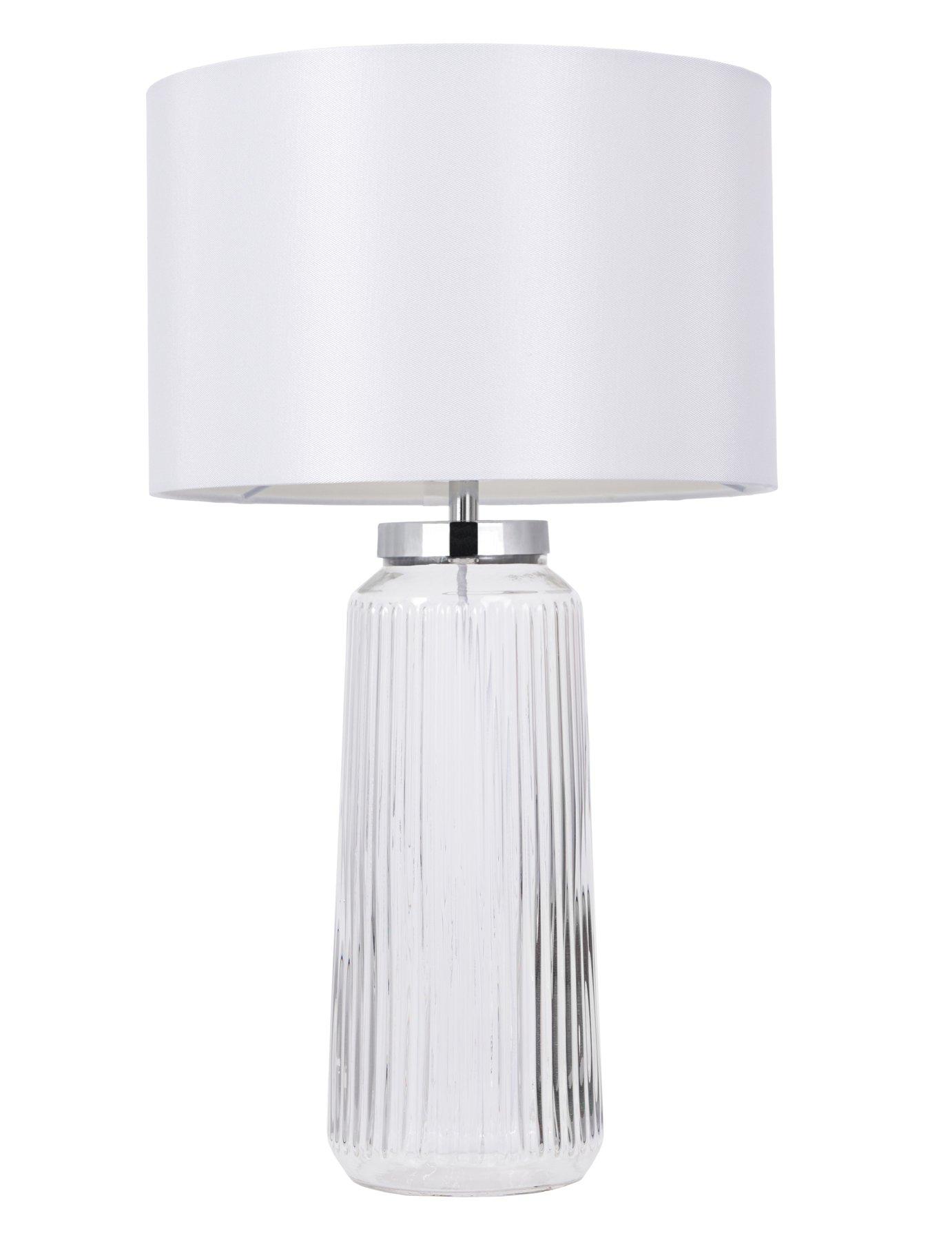 Very Home Rei Ribbed Glass Base Table Lamp | very.co.uk