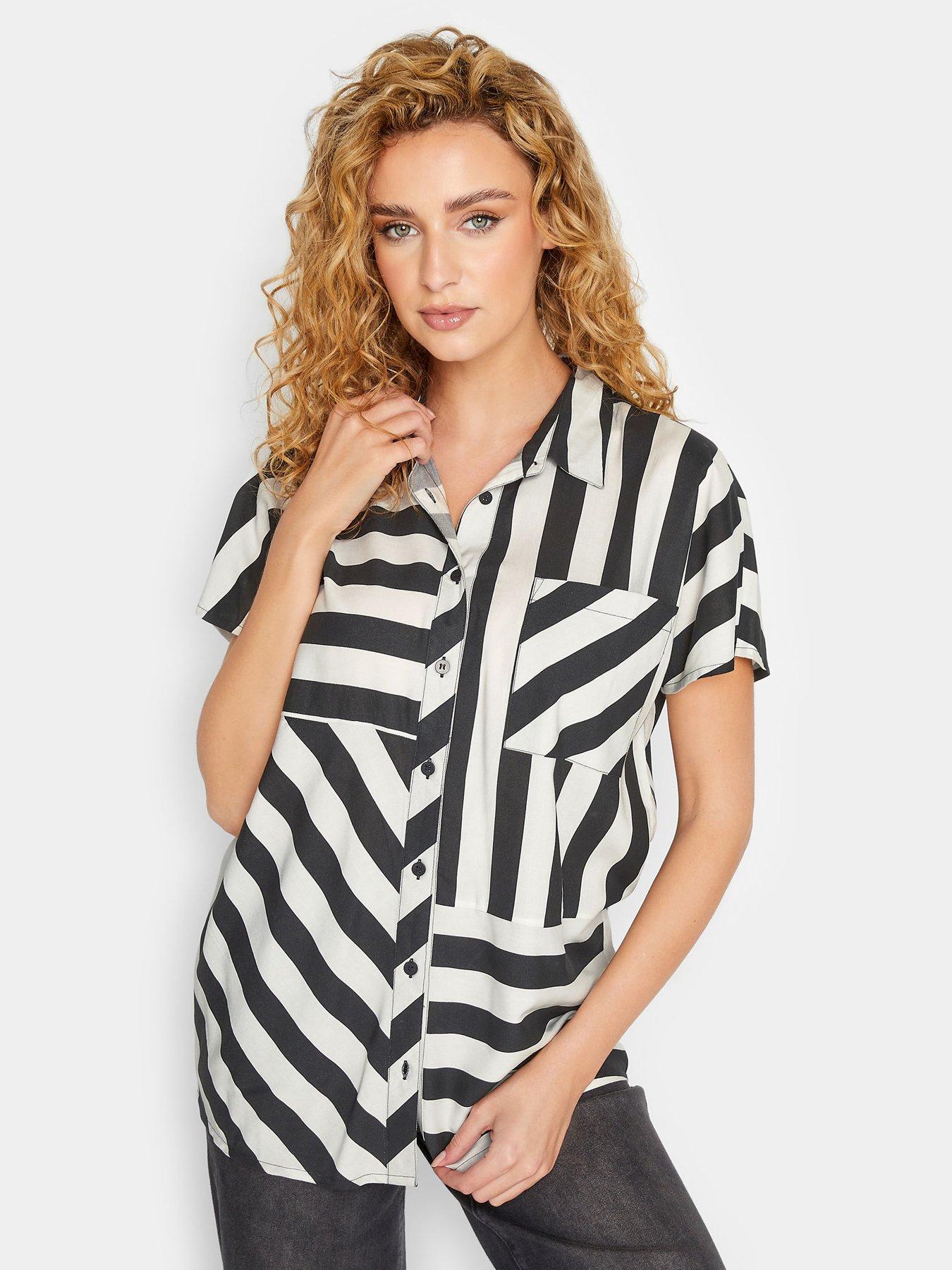 Long Tall Sally Cut About Stripe Shirt - Black | Very