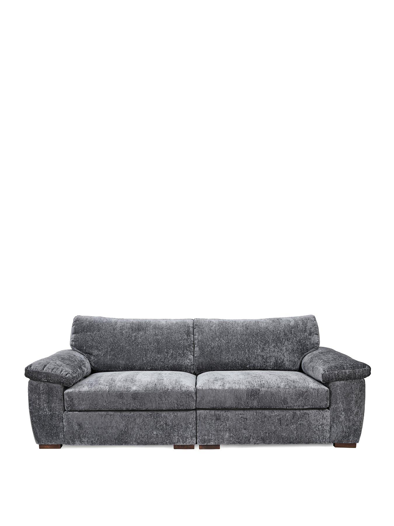 Very Home Salerno Standard Back 4 Seater Fabric Sofa - Blue Grey - FSC ...