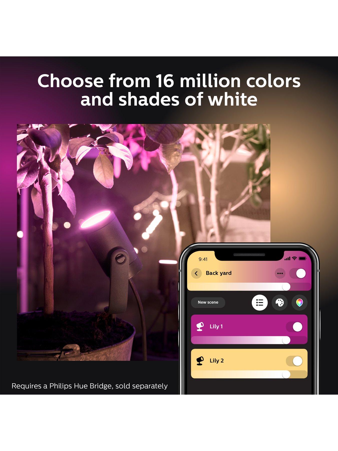Philips Hue Hue Lily White and Colour Ambiance Outdoor Smart Spotlight ...