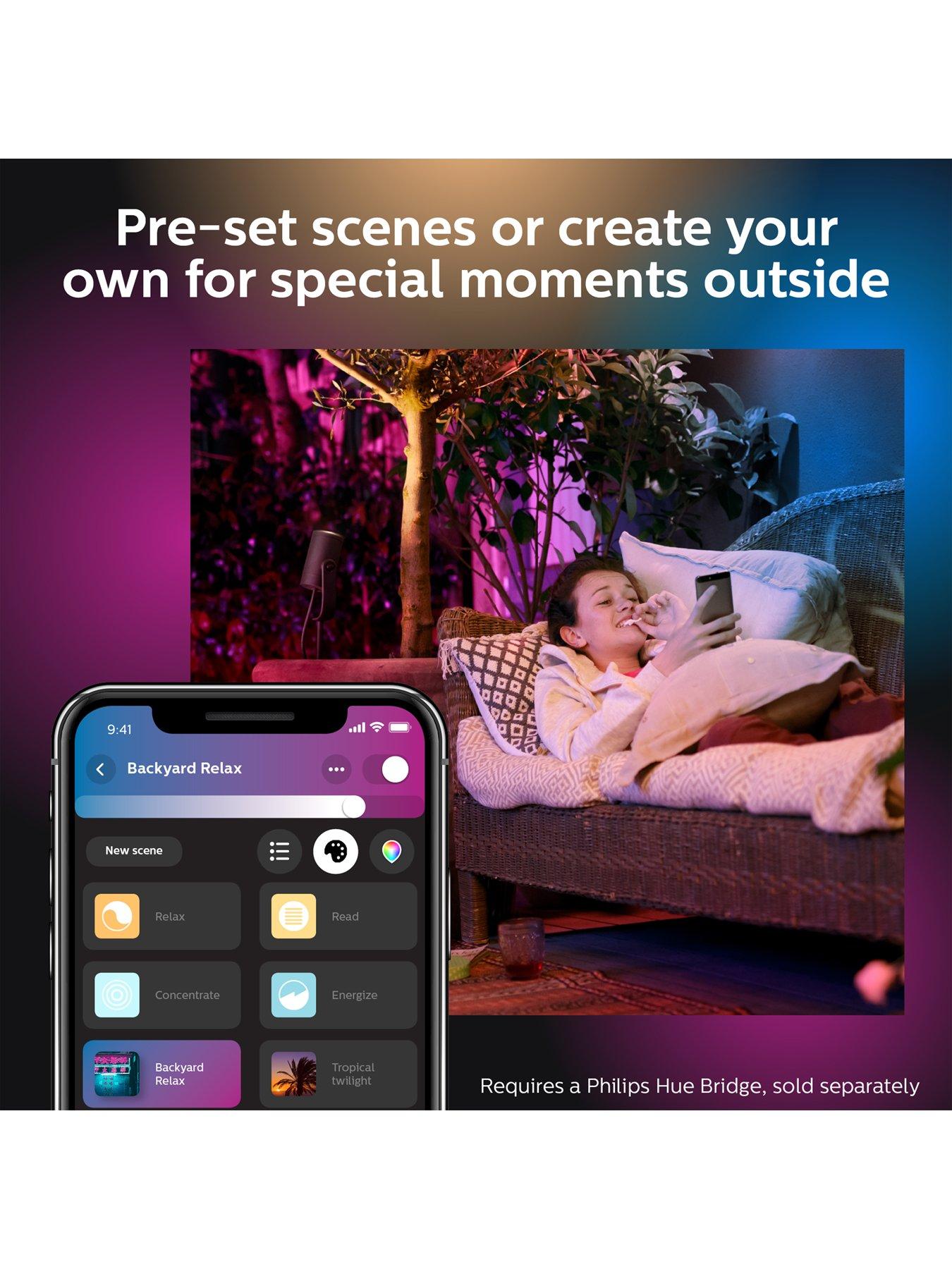Philips Hue Hue Lily White and Colour Ambiance Outdoor Smart Spotlight ...