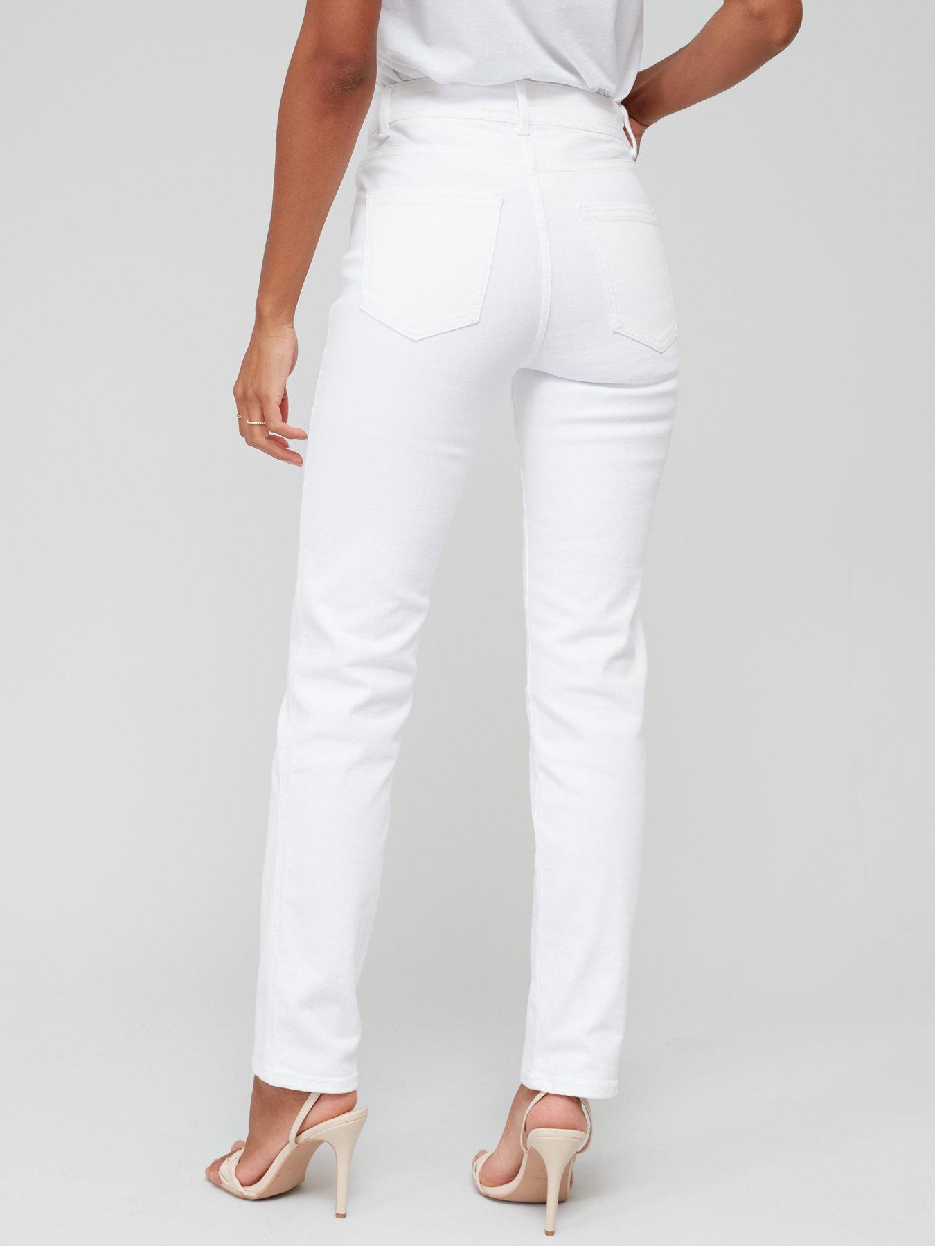 V by Very Sculpt Straight Fit Jean With Stretch - White | Very