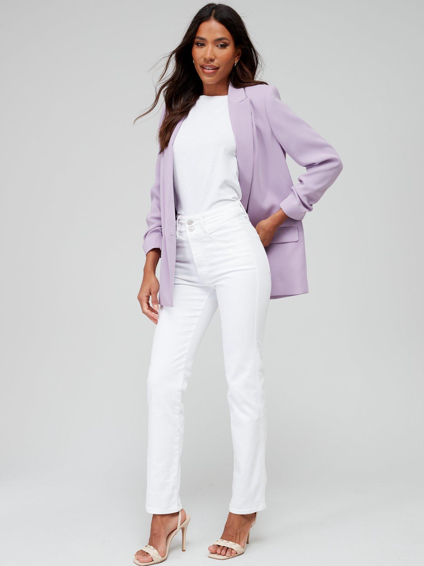 V by Very Sculpt Straight Fit Jean With Stretch - White | Very