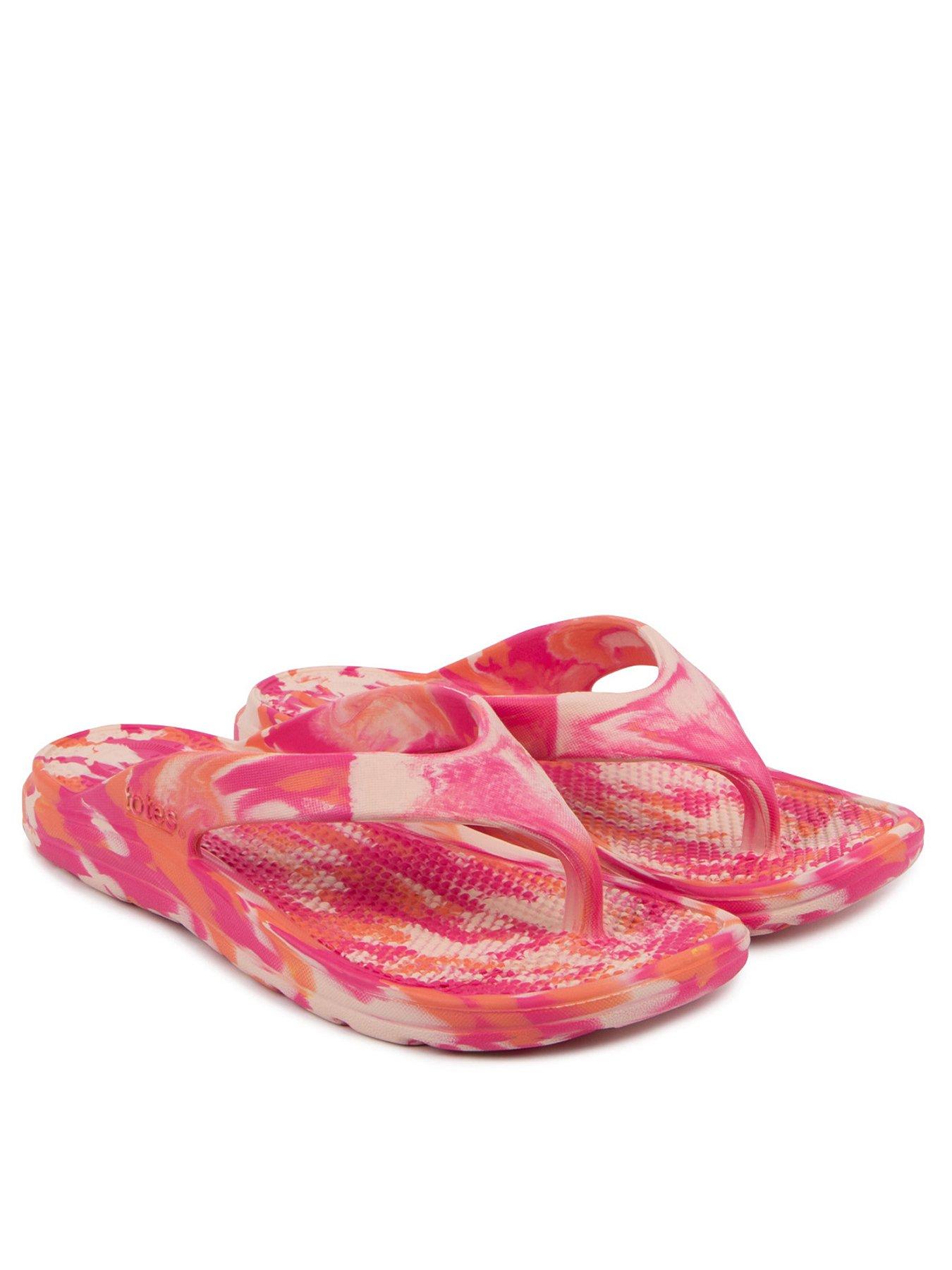 TOTES Ladies Solbounce Toe Post Sandal - Pink | Very