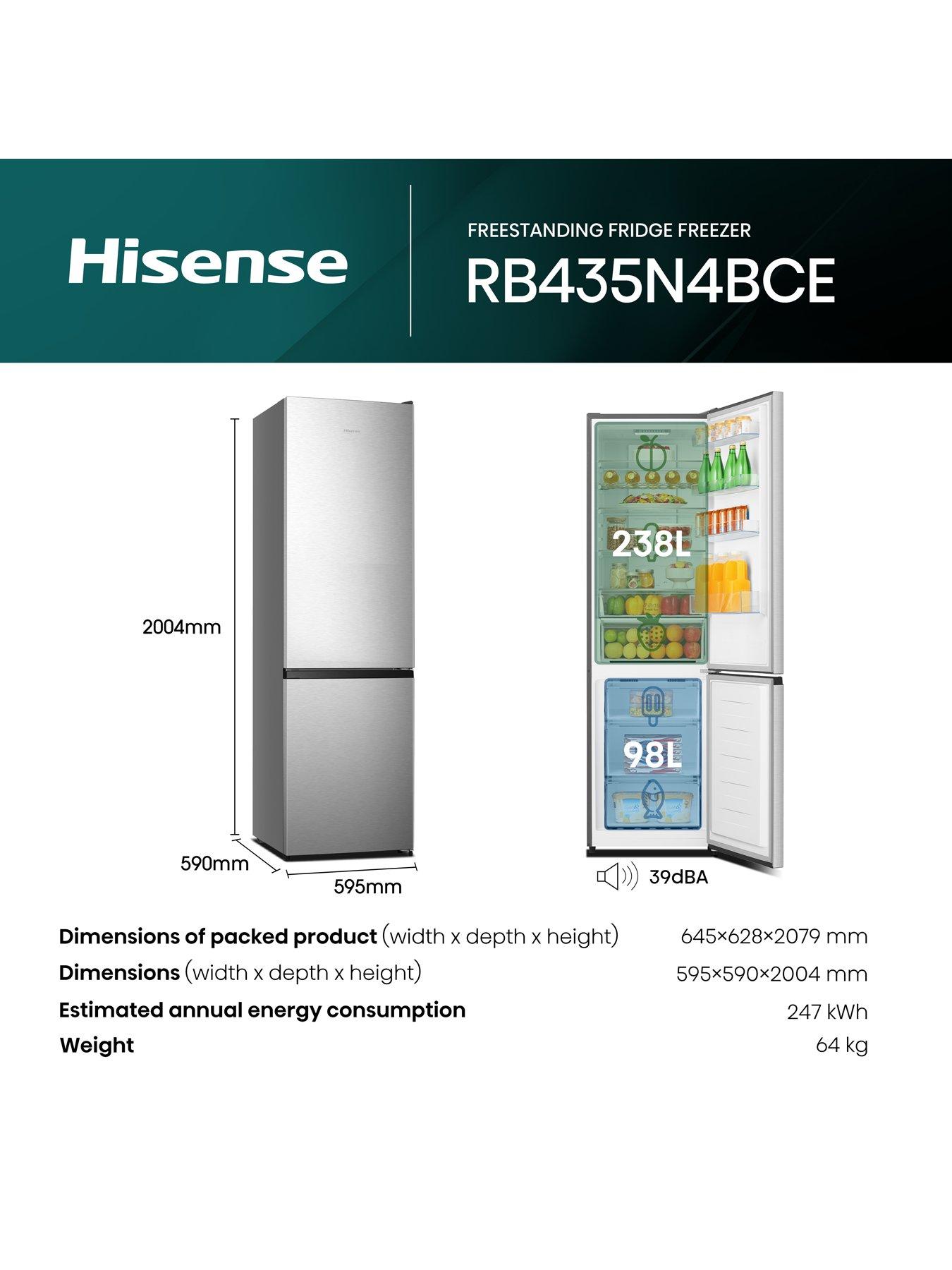 Hisense RB435N4BCE 60cm Wide 70/30 Frost-Free Fridge Freezer ...