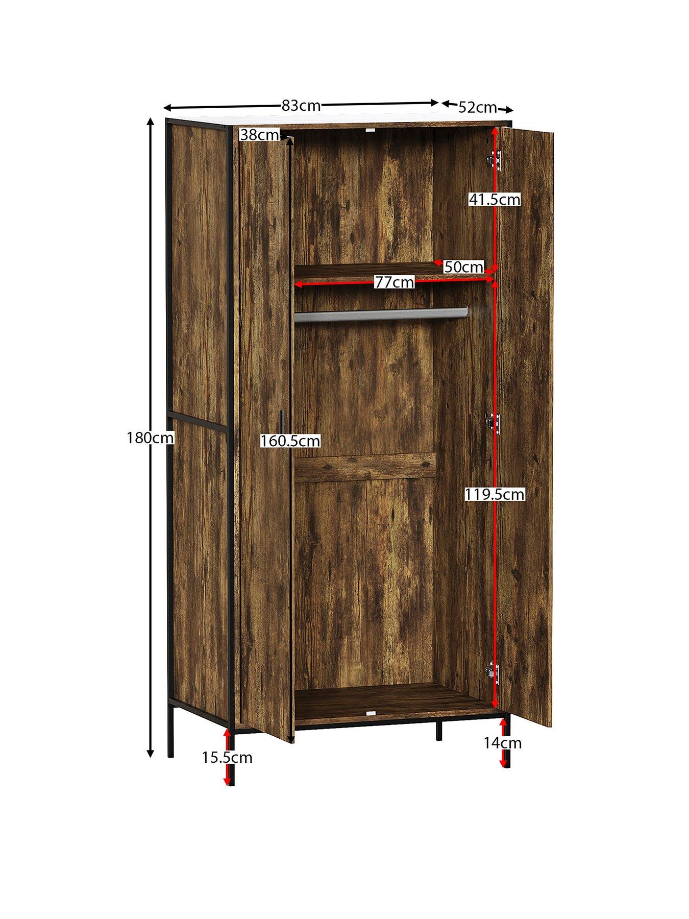 Vida Designs Brooklyn 2 Door Wardrobe Dark Oak Very
