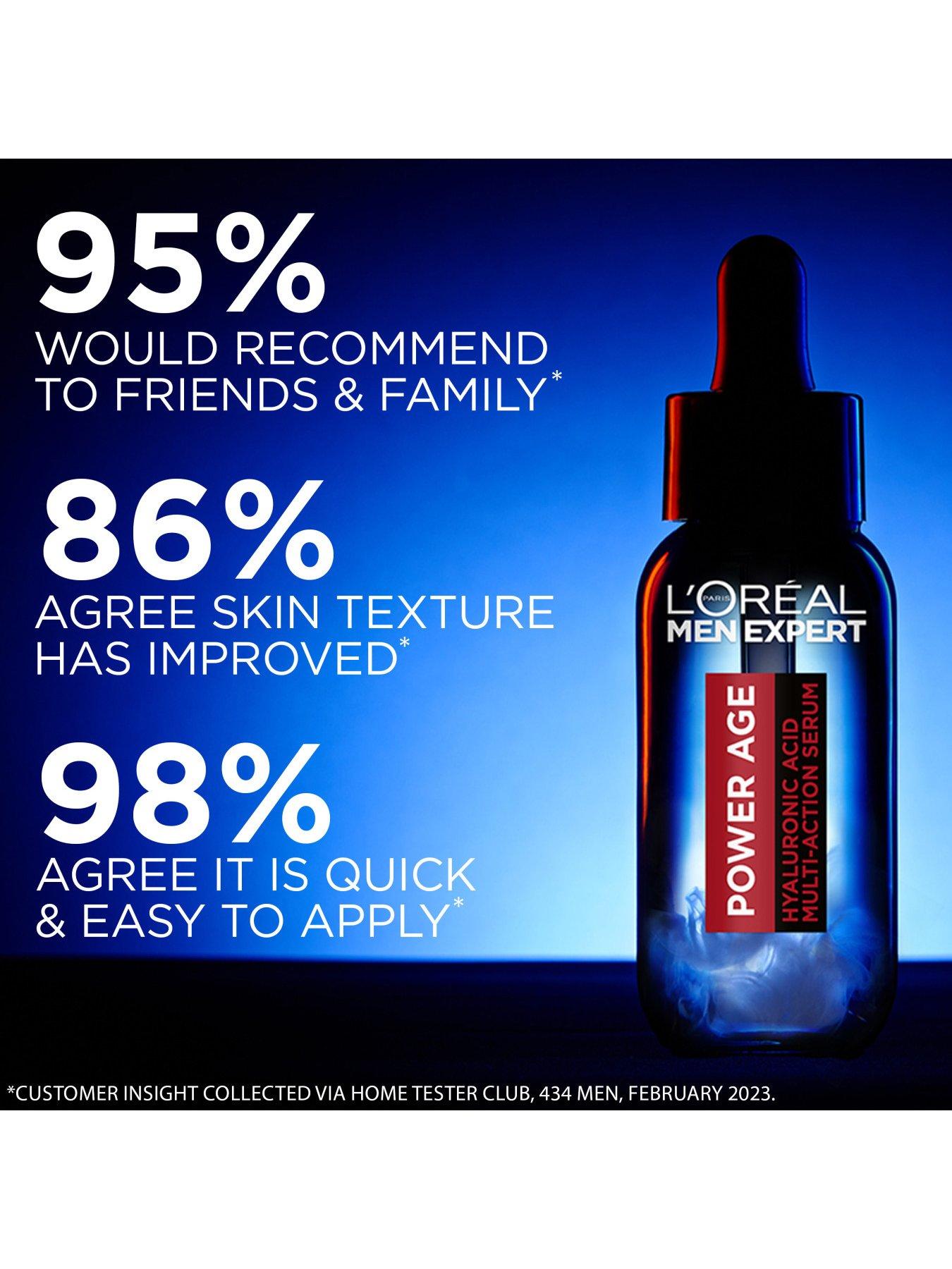 L'Oreal Paris Men Expert L'Oreal Men Expert Power Age Serum, Hyaluronic Acid Serum for Ageing ...
