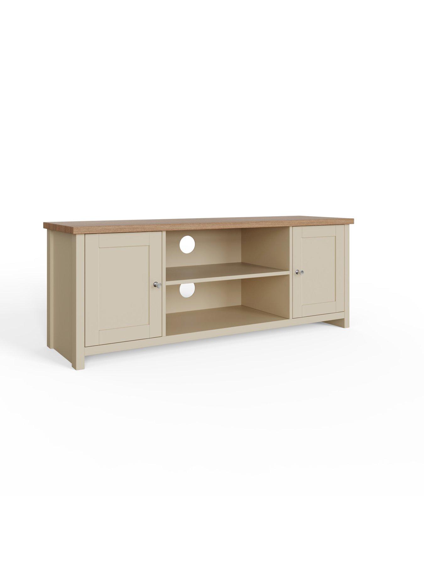 GFW Lancaster 2 Door Large TV Cabinet - fits up to 55 inch TV - Cream ...