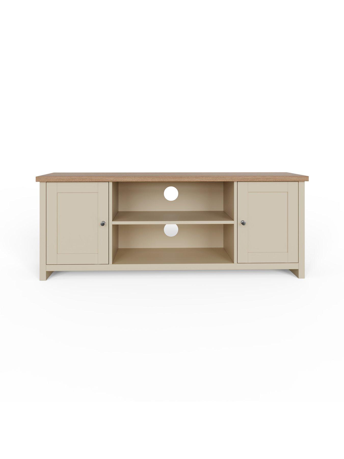 GFW Lancaster 2 Door Large TV Cabinet - fits up to 55 inch TV - Cream ...