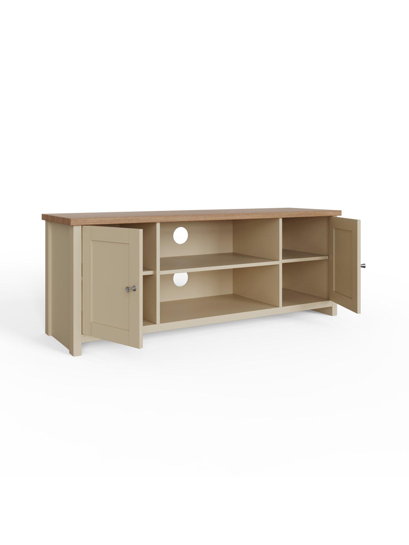 GFW Lancaster 2 Door Large TV Cabinet - fits up to 55 inch TV - Cream ...