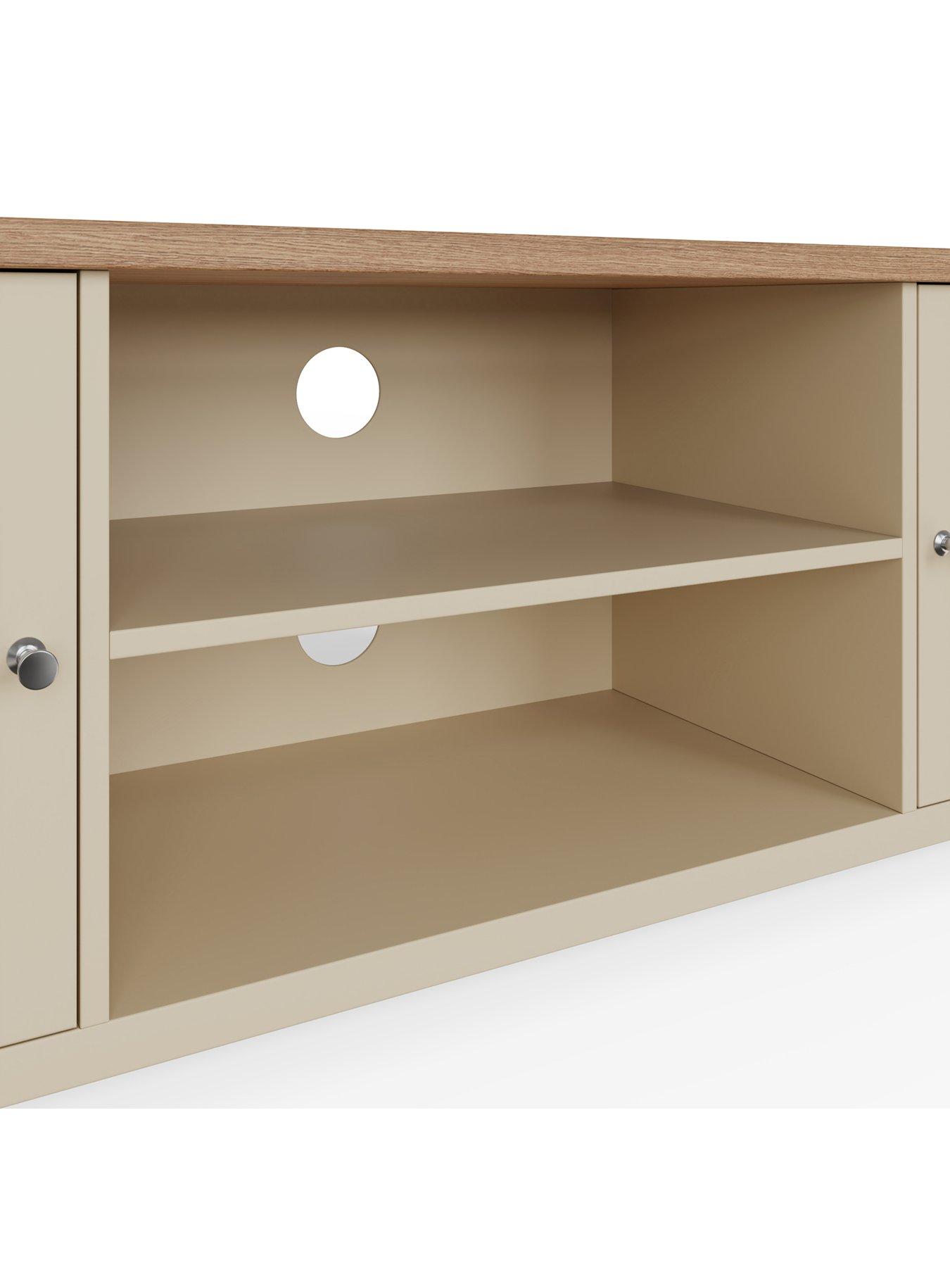 GFW Lancaster 2 Door Large TV Cabinet - fits up to 55 inch TV - Cream ...