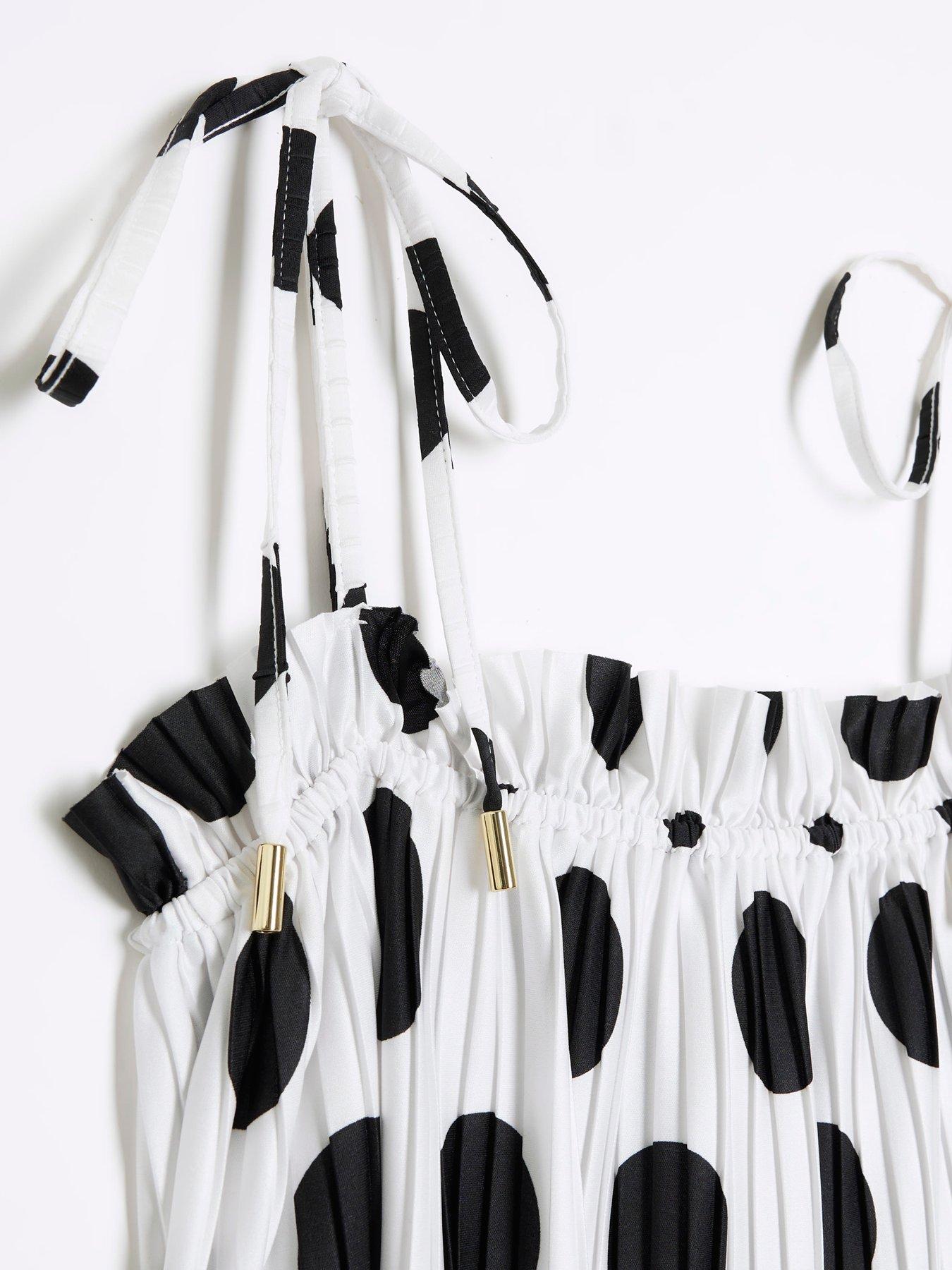 River Island Pleated Midaxi Dress White Uk