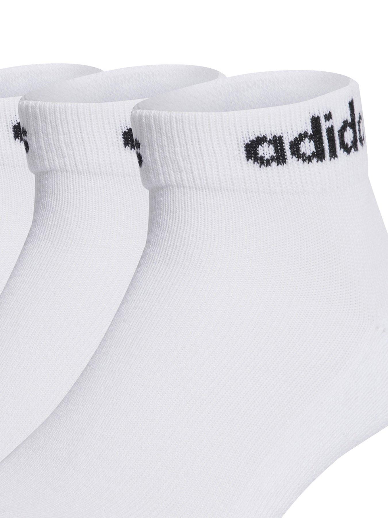 adidas Sportswear Unisex 3 Pack Cushioned Linear Ankle Socks - White | Very
