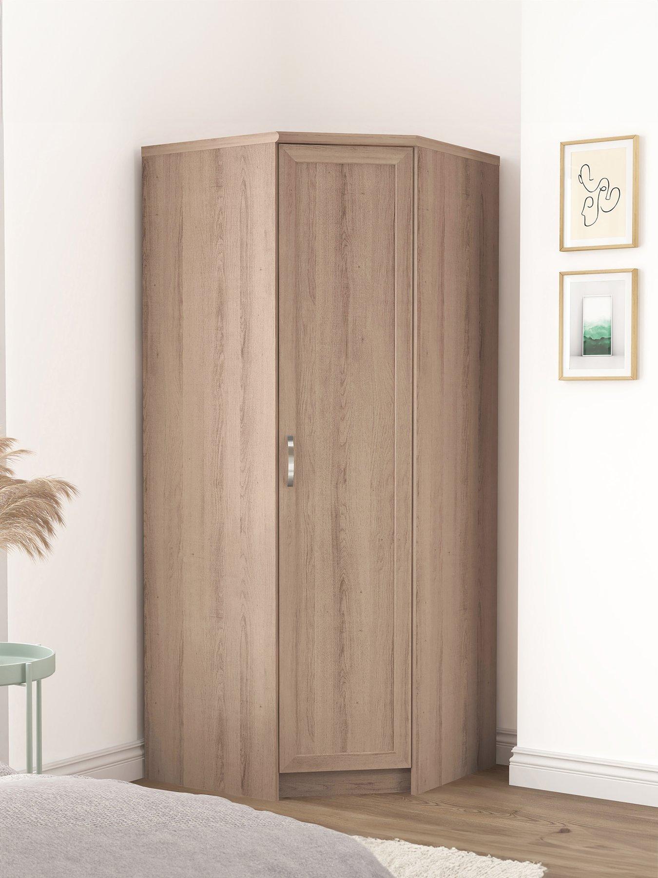 Wardrobes | Self Assembly | Wood Effect | Corner Wardrobe | Home ...