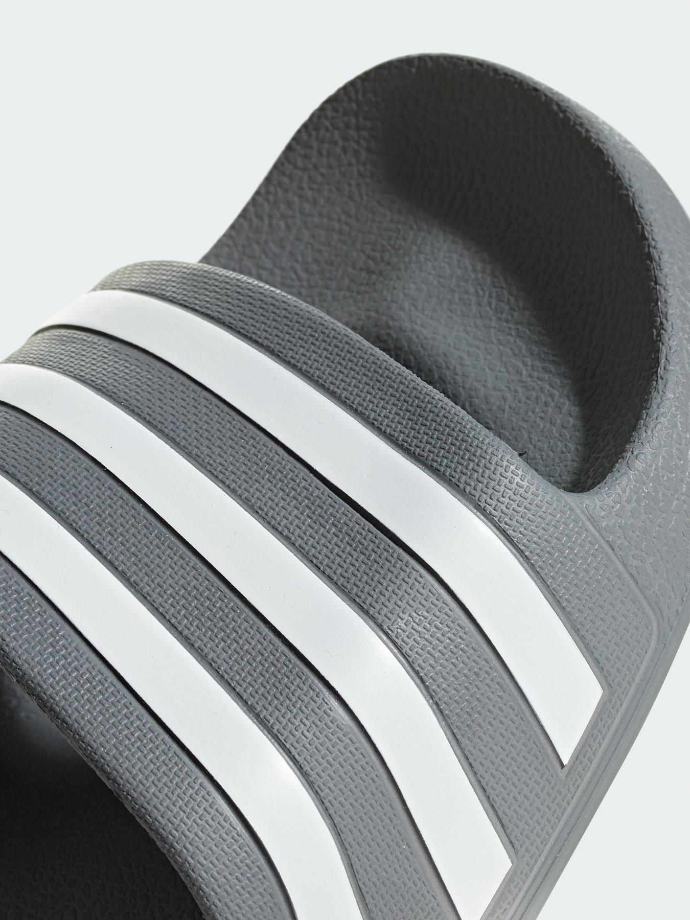 adidas Sportswear Mens Adilette Aqua Sliders - Grey/White | Very