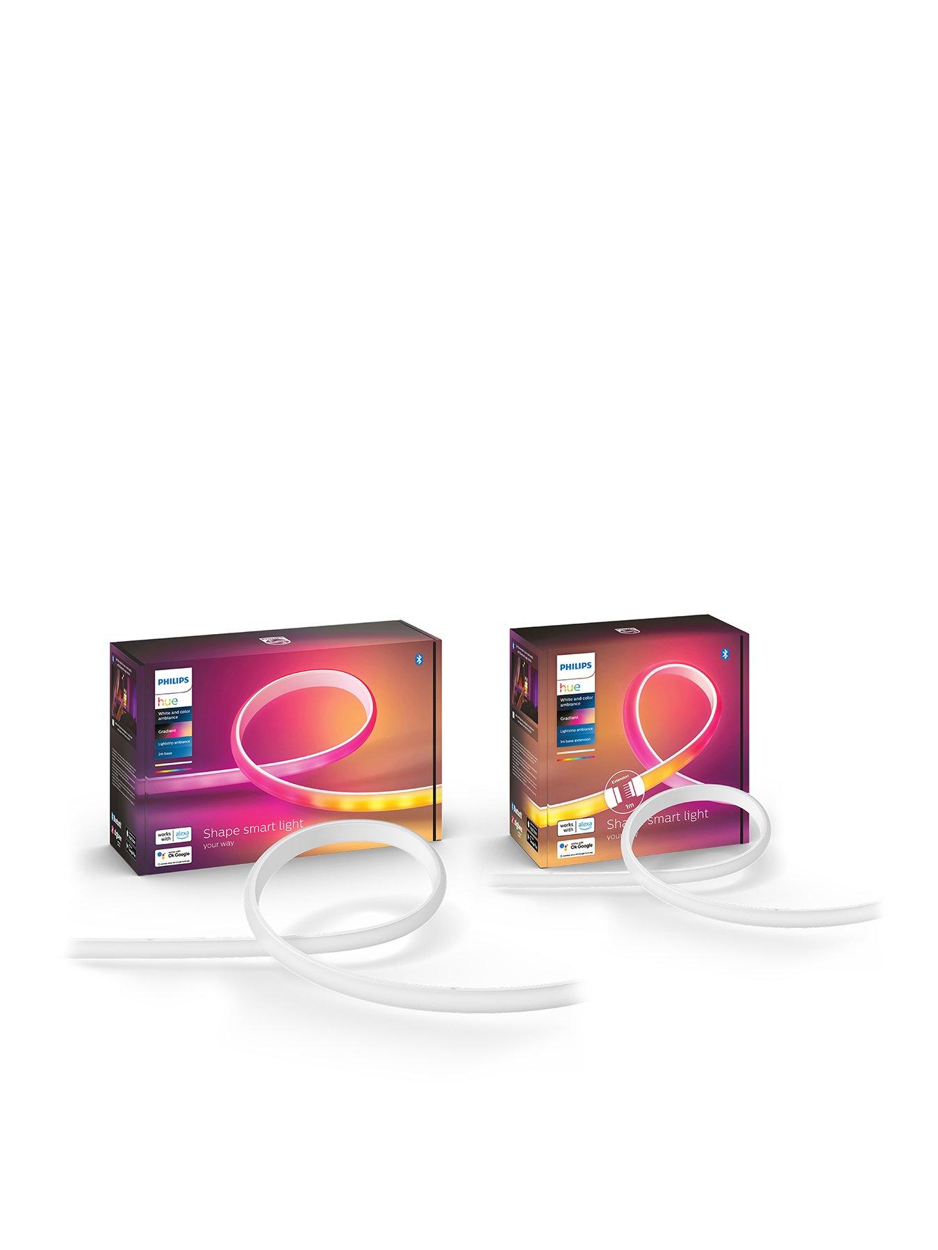 Philips Hue Hue White and Colour Ambiance Gradient Lightstrip 2m and 1m ...