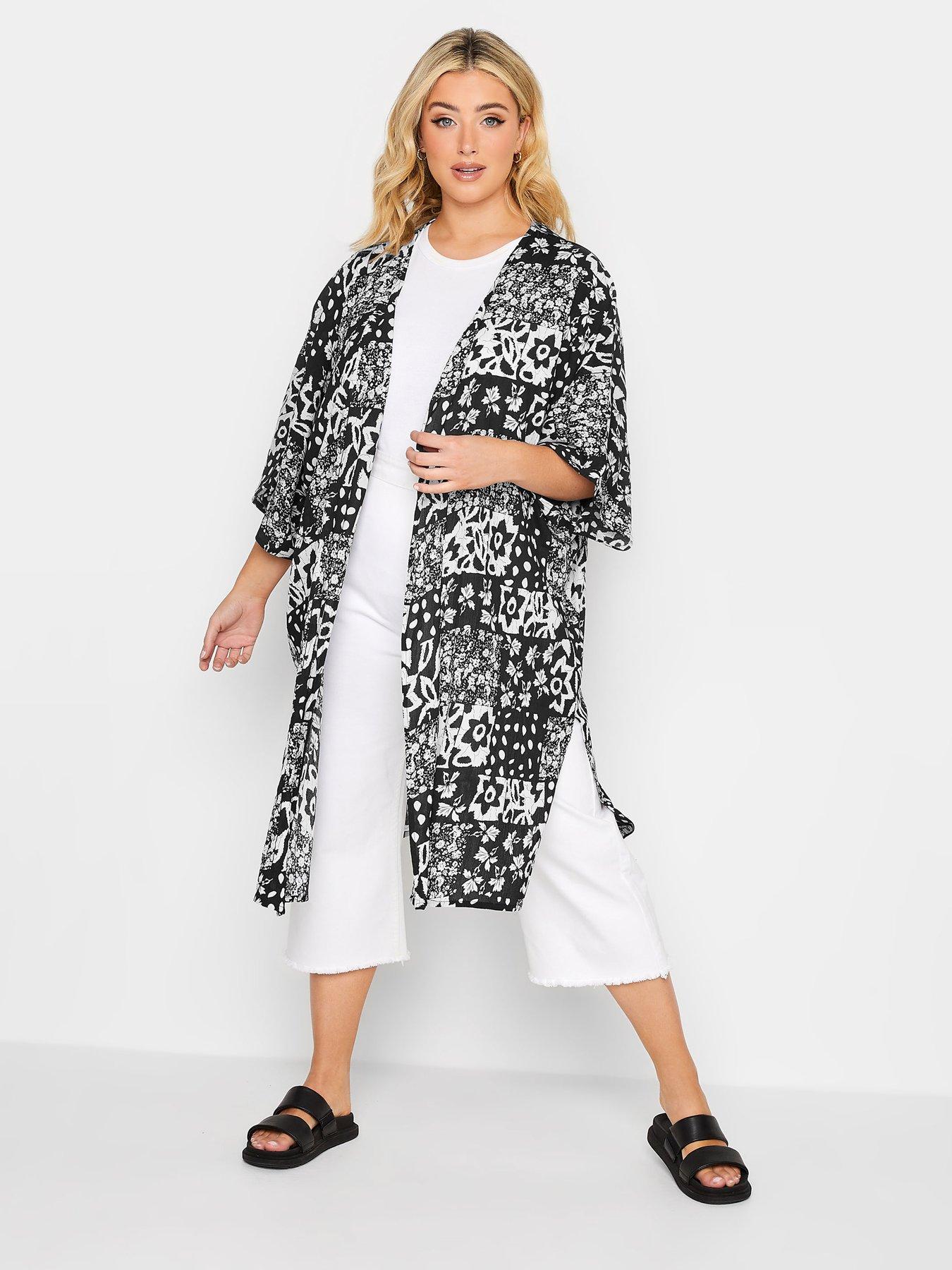Yours Longline Duster Mono Patchwork | very.co.uk