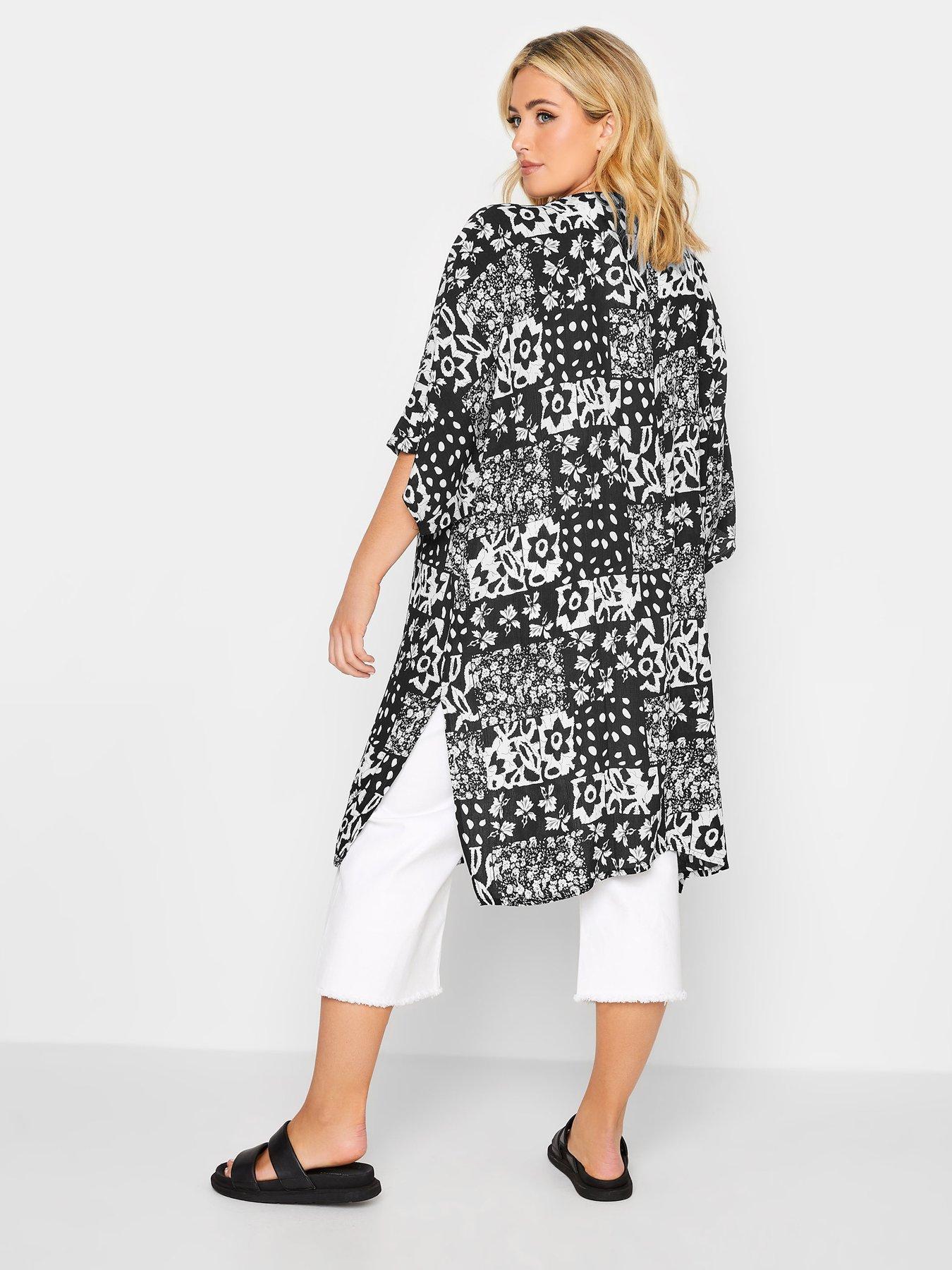 Yours Longline Duster Mono Patchwork | very.co.uk