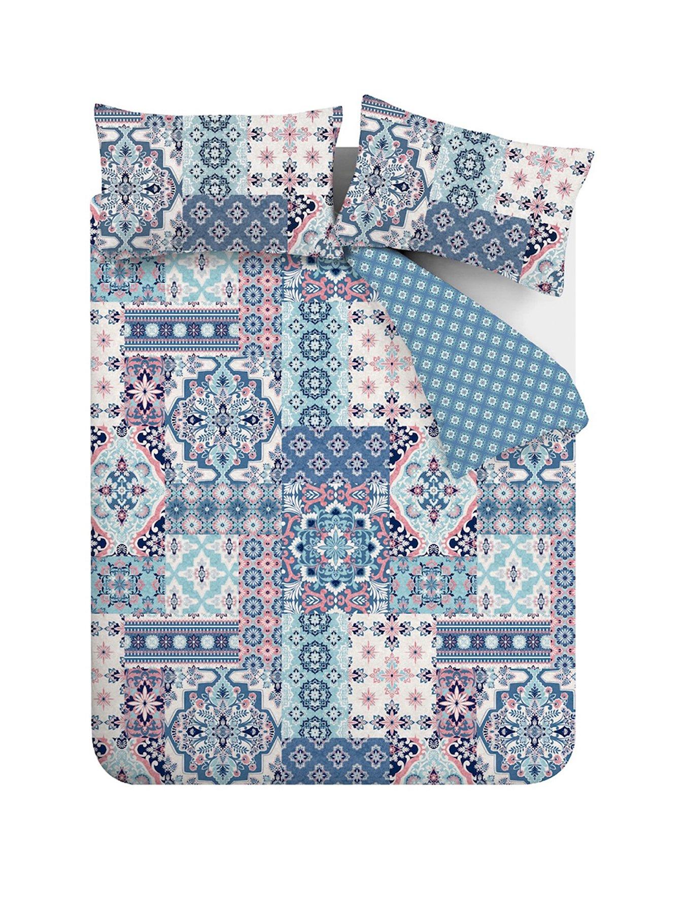 Catherine Lansfield Boho Patchwork Duvet Cover Set - Blue | Very