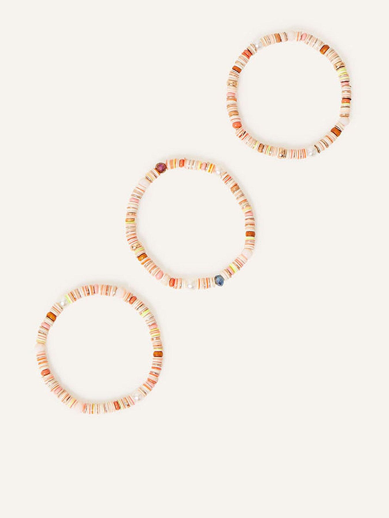 Accessorize 3 X Disc And Bead Stretch Bracelets | Very.co.uk