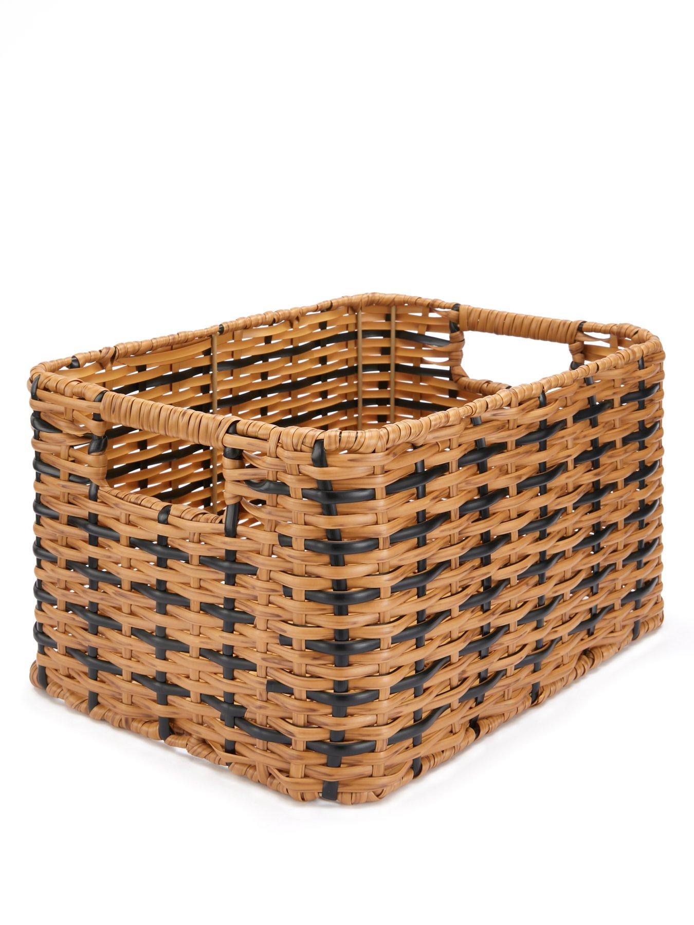 Very Home Rectangle Black/Natural Basket | very.co.uk