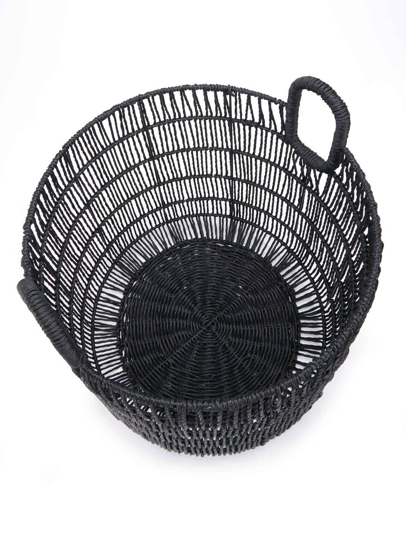 Poly Rattan Black Basket